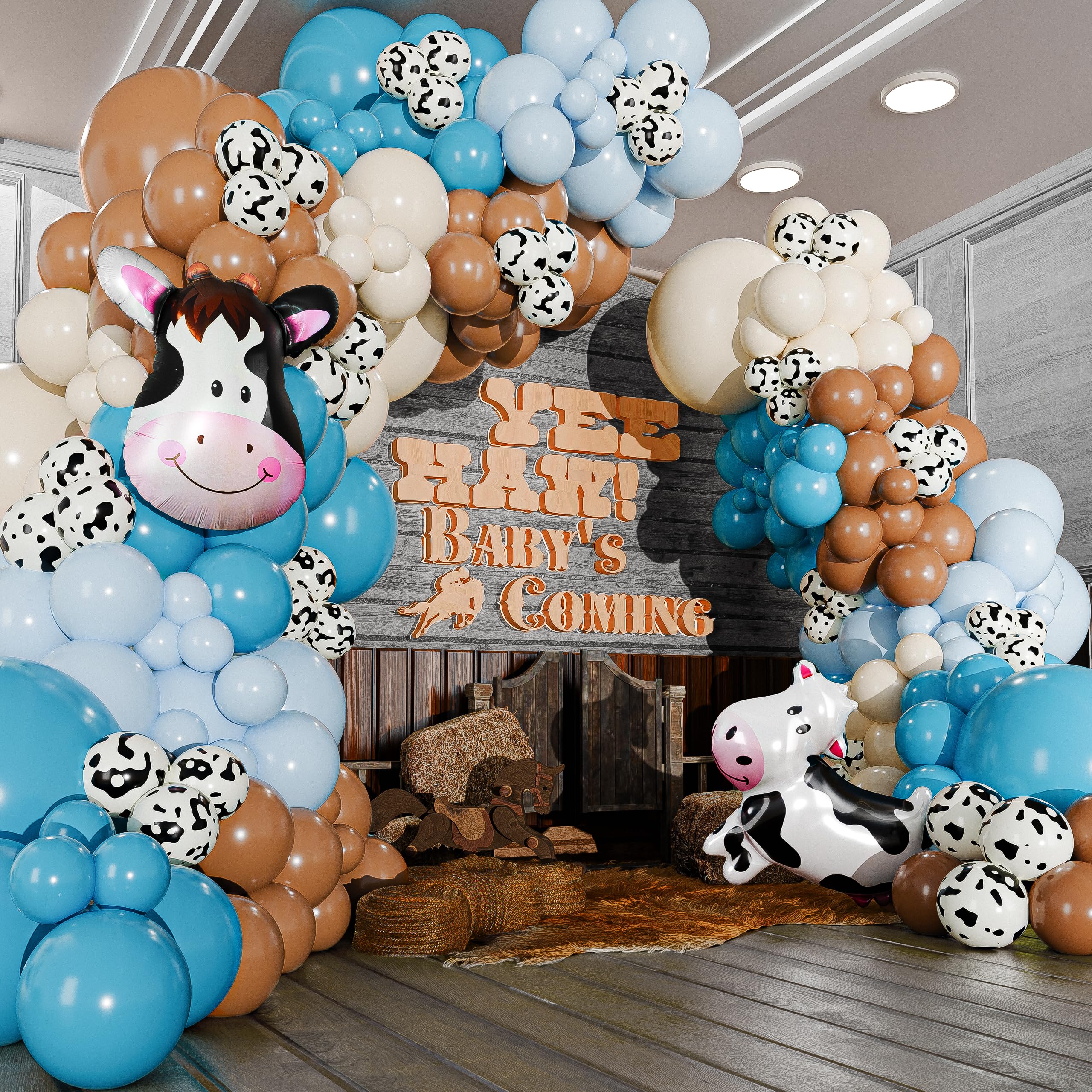 Amazon.com: ALL-IN-1 Cowboy Balloon Arch Kit with BONUS Cow Balloons ...