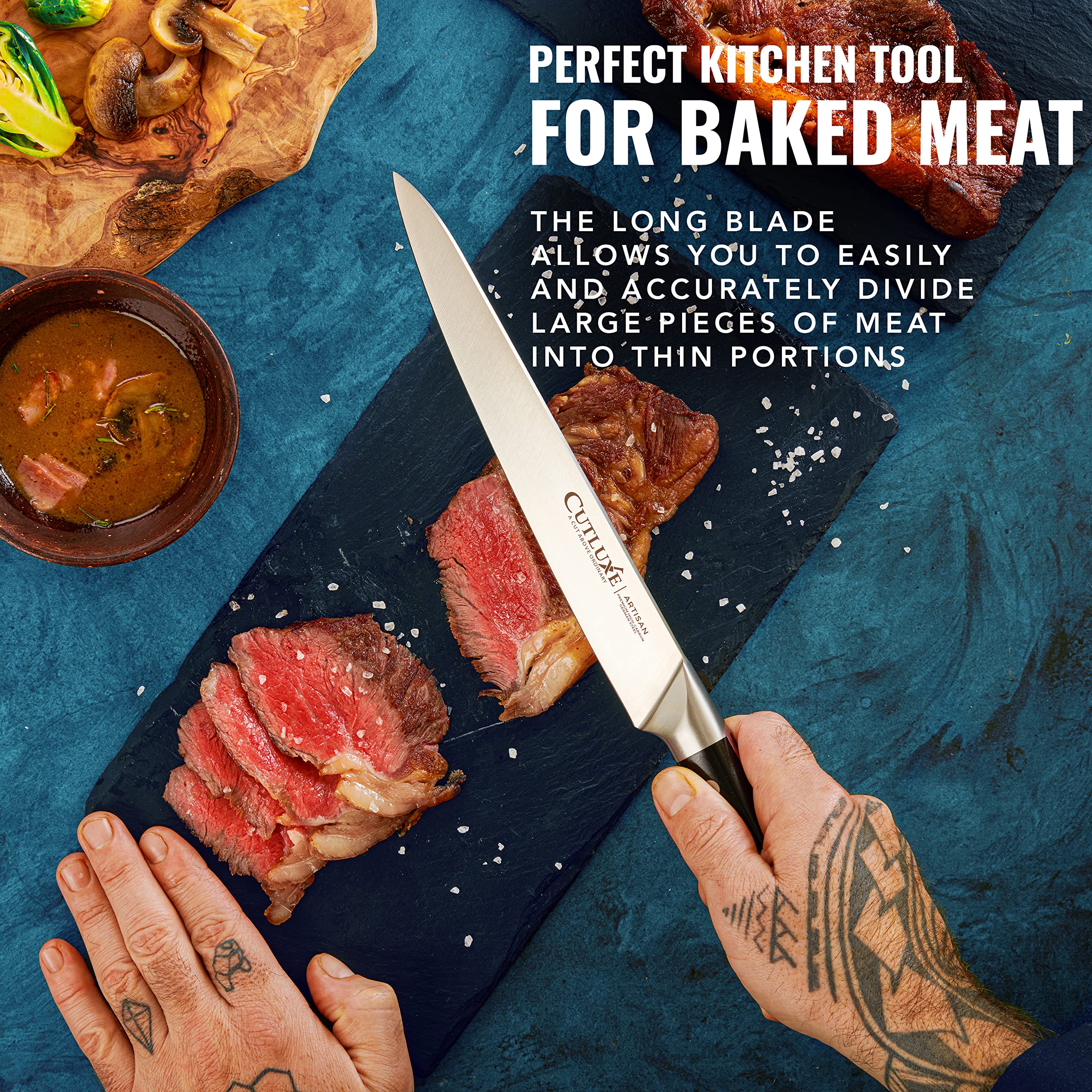 Snapklik.com : Meat Carving Knife 9 Turkey Carving Knife Razor Sharp ...