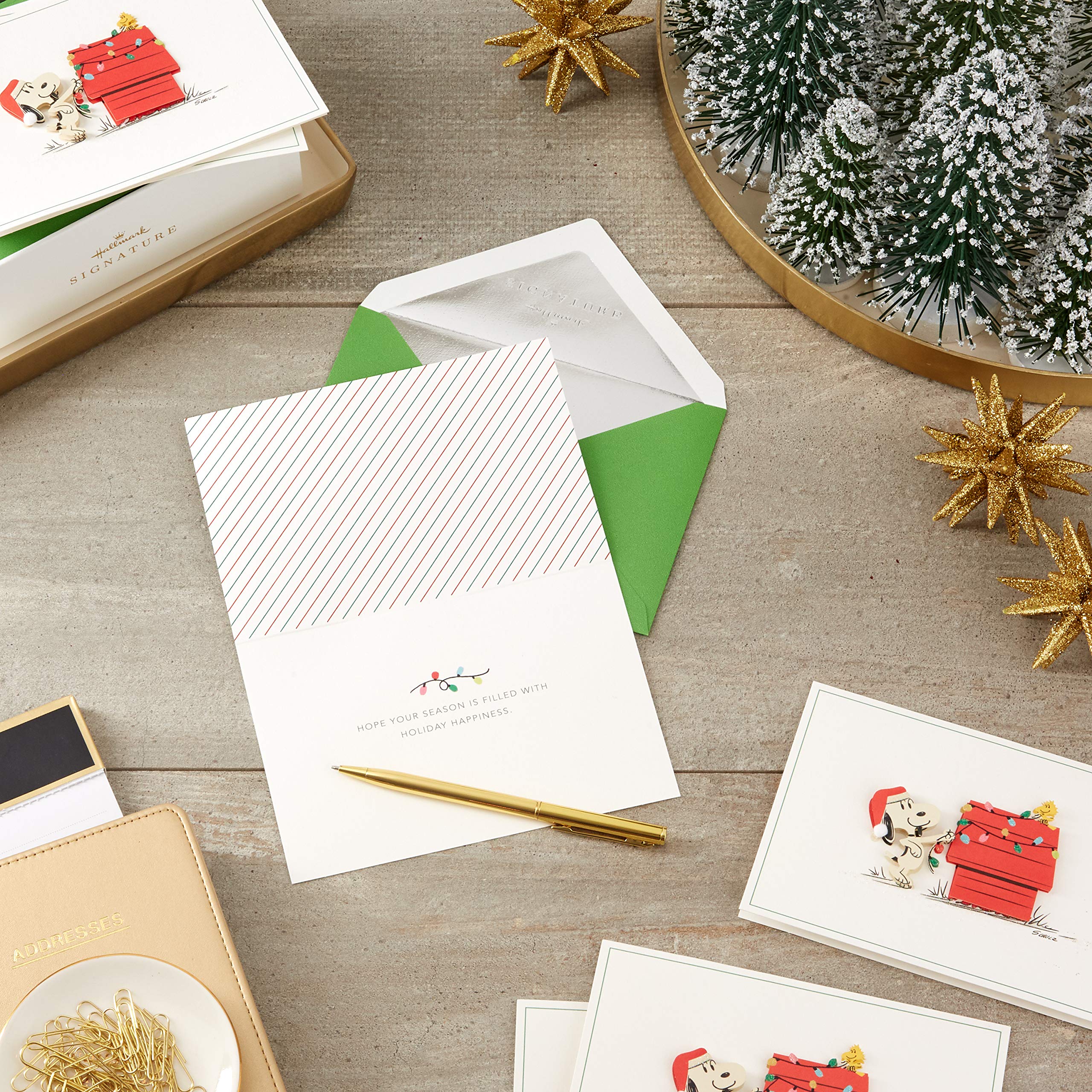 Snapklik.com : Hallmark Signature Peanuts Boxed Christmas Cards, Snoopy ...