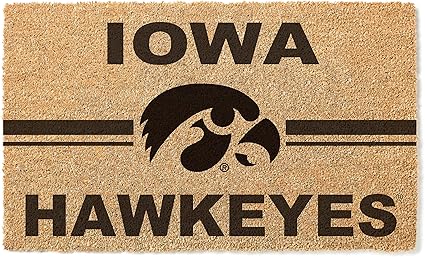 Amazon.com: KH Sports Fan Iowa Hawkeyes Logo Team Coir Doormat, Multi ...