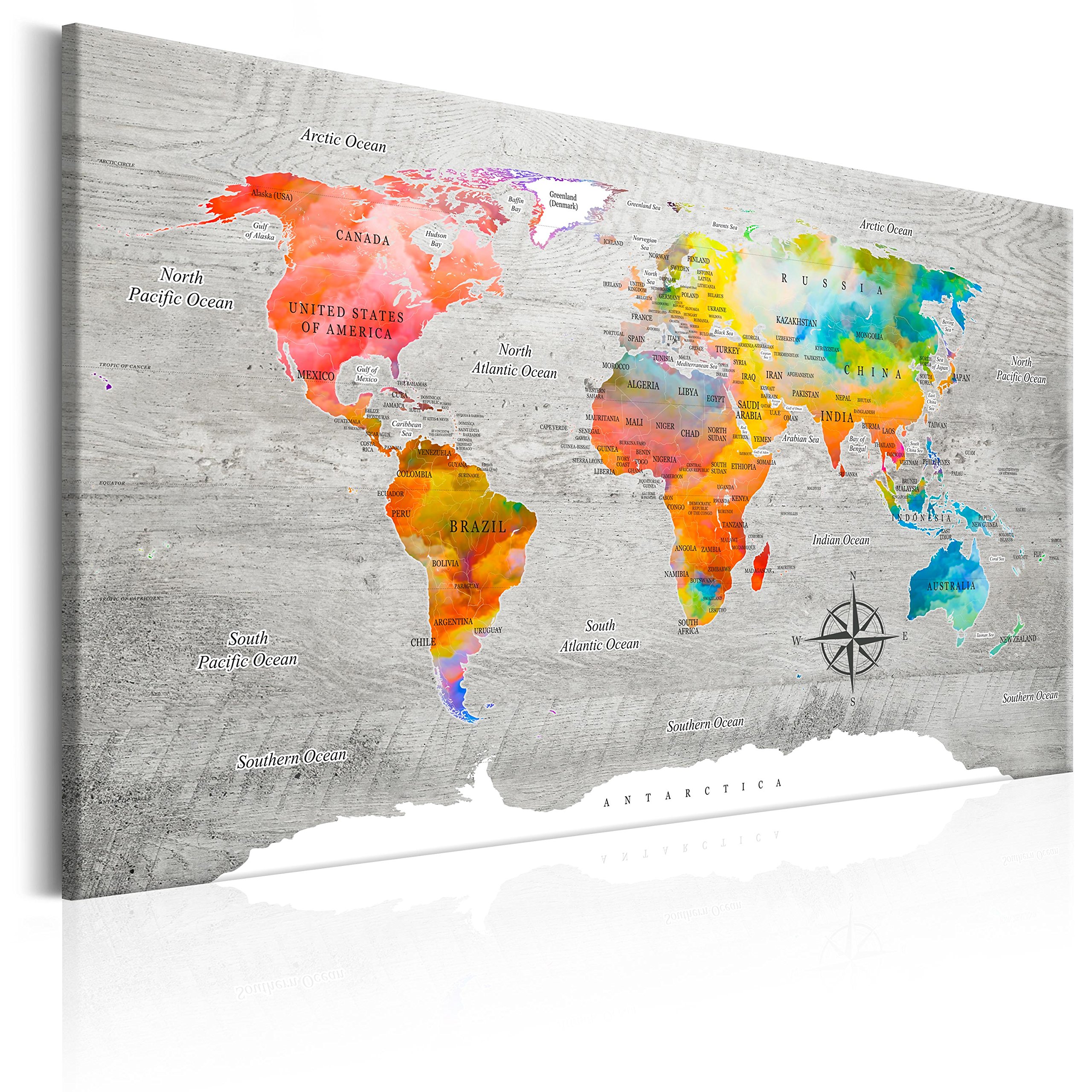 Cork Globe Artgeist Pinboard World Map 35x24 In - Cork Board & Canvas ...