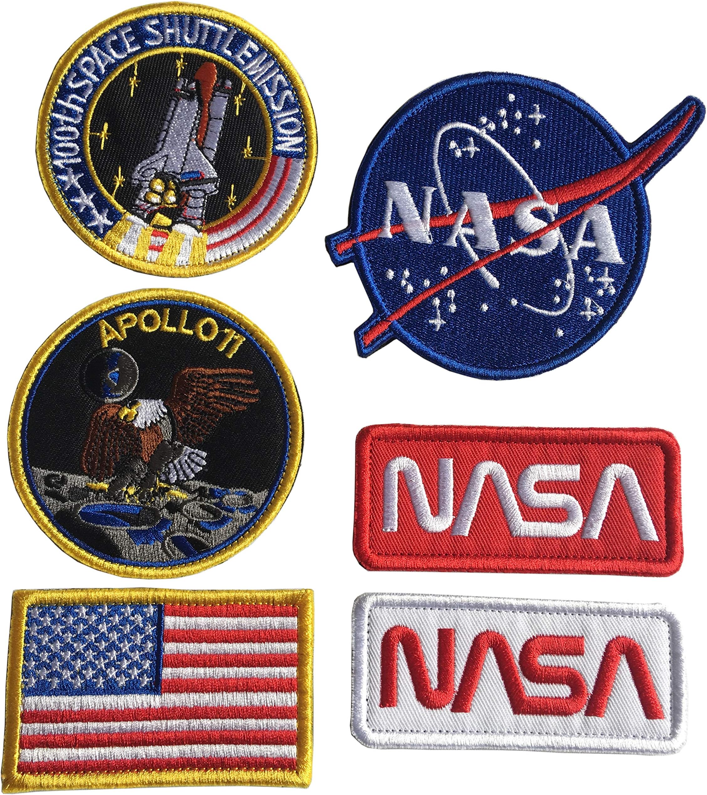 Amazon.com: Aeisage NASA Patch American Flag Iron on Patches 2 pcs Set ...