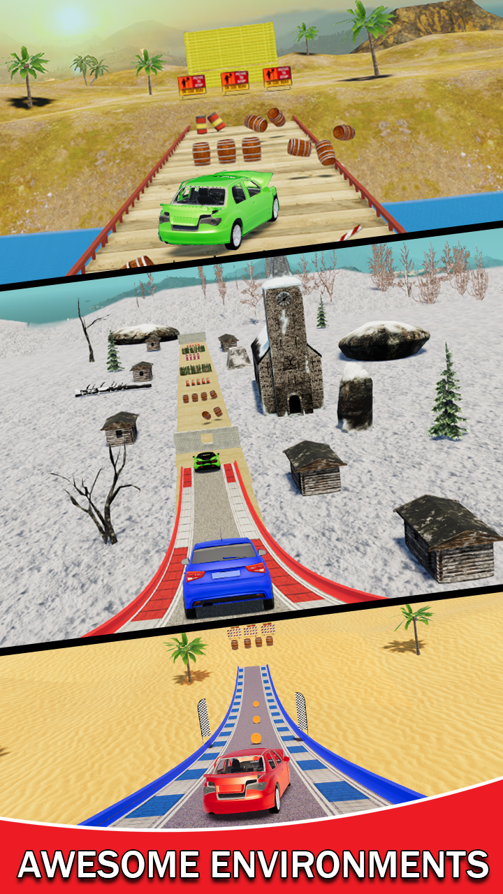 Mega Ramp Car Jumping Stunt Games, Car Crash Games 3D, Crash Driving ...