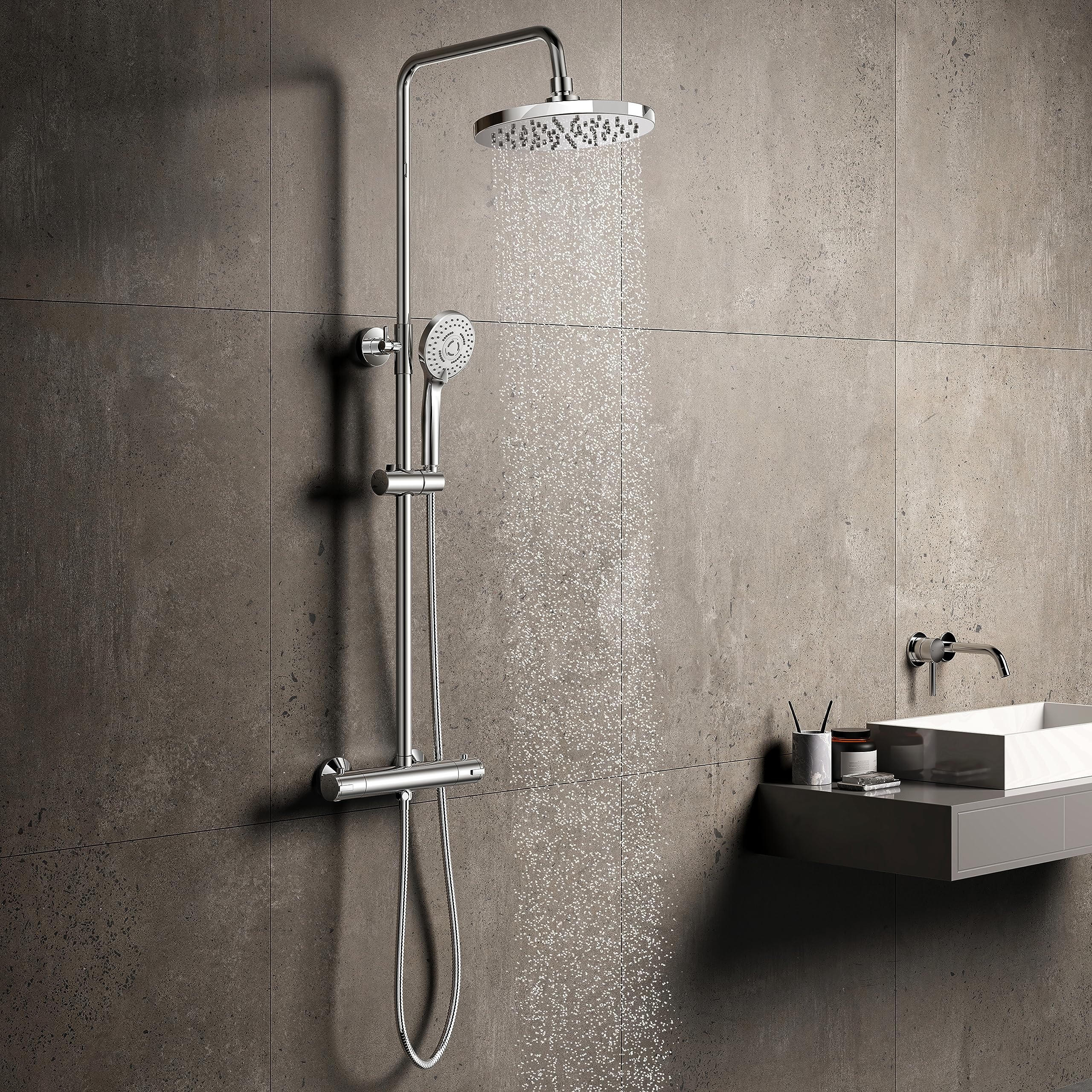 Shower Mixer Set, YOOZENA Shower Mixer bar Set for Bathroom, Adjustable ...