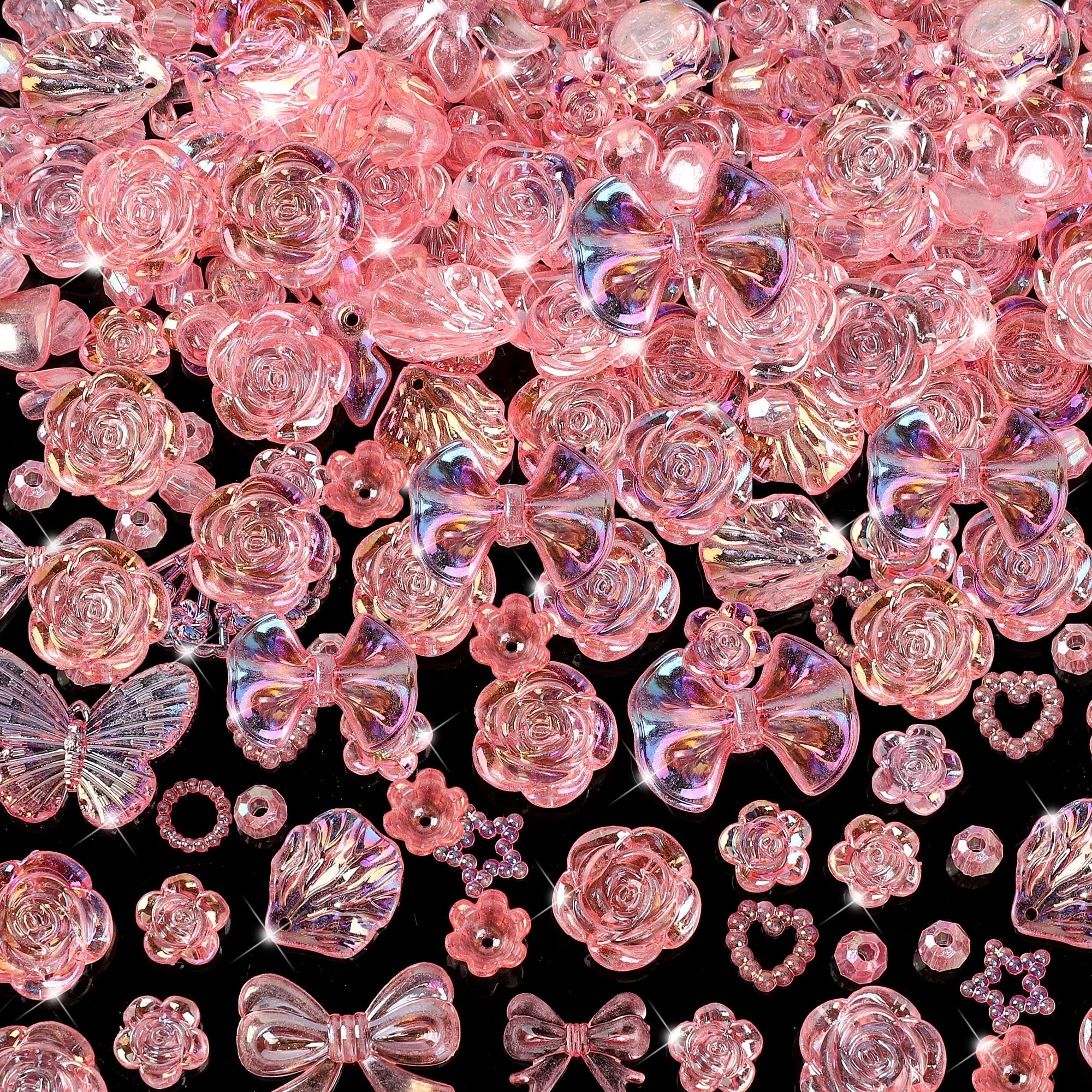 Amazon.com: COOSLIM 150 Pieces 3D Resin ABS Colorful Rose Flower Bows ...