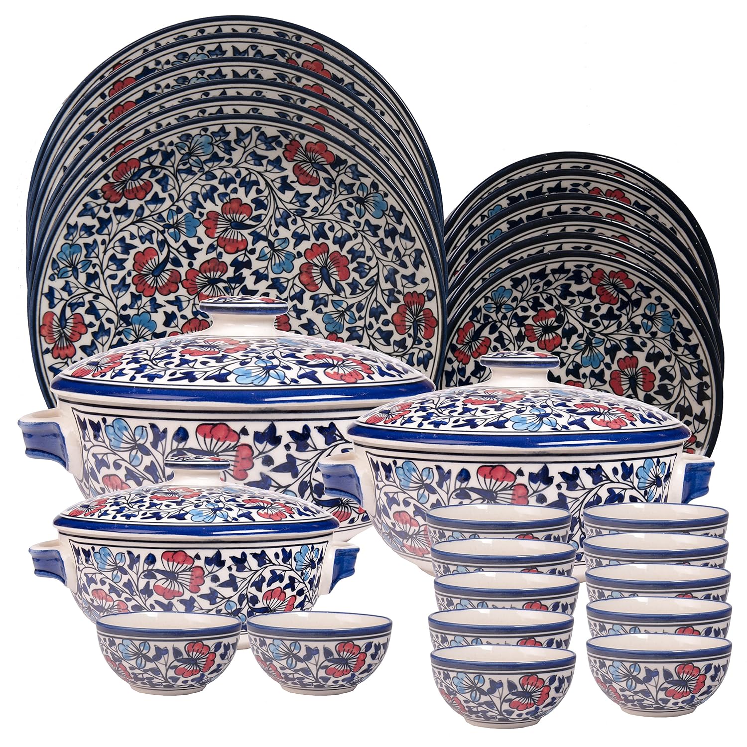 Craftgahr: Dinnerware sets Dinner Set 27 pcs|Stoneware Ceramic |100% ...