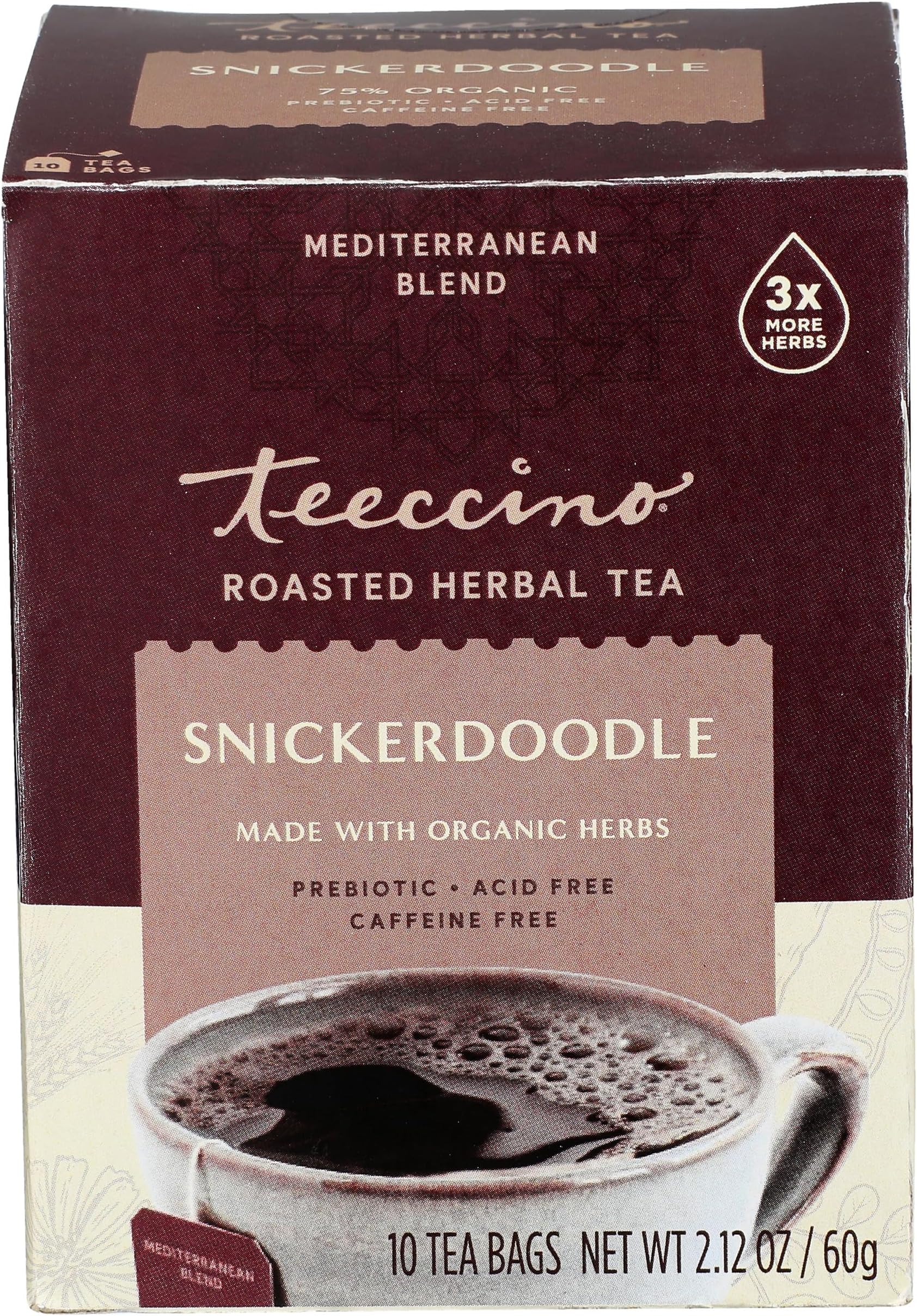 Amazon.com: Teeccino Snickerdoodle Herbal Tea - Dessert Beverage That’s ...