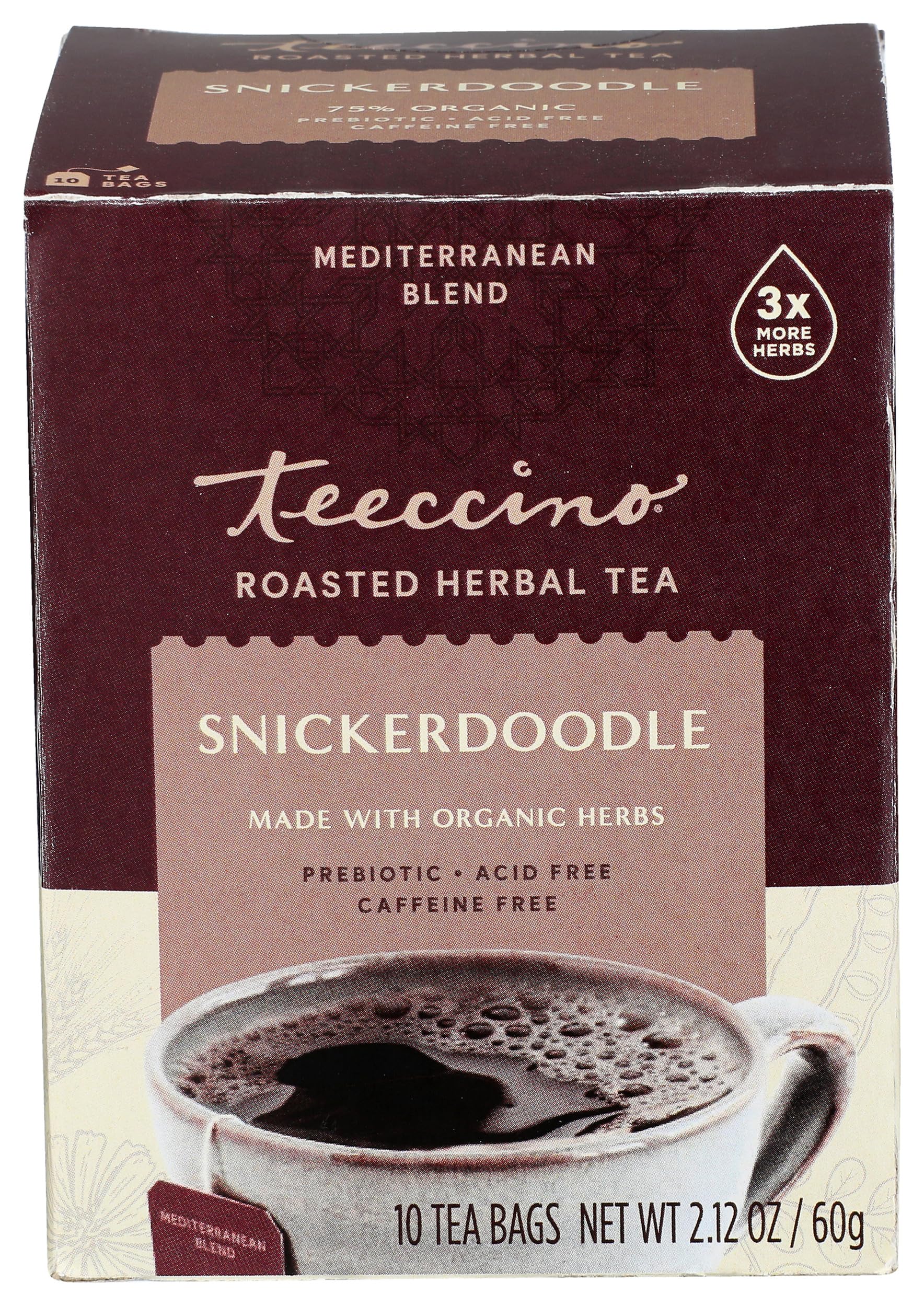 Amazon.com: Teeccino Snickerdoodle Herbal Tea - Dessert Beverage That’s ...
