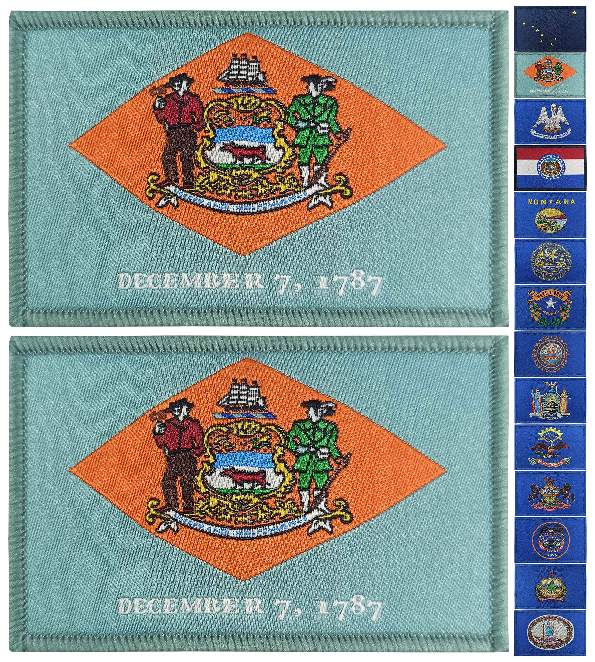 Amazon.com: JBCD 2 Pack Delaware Flag Patch States Flags Tactical Patch ...
