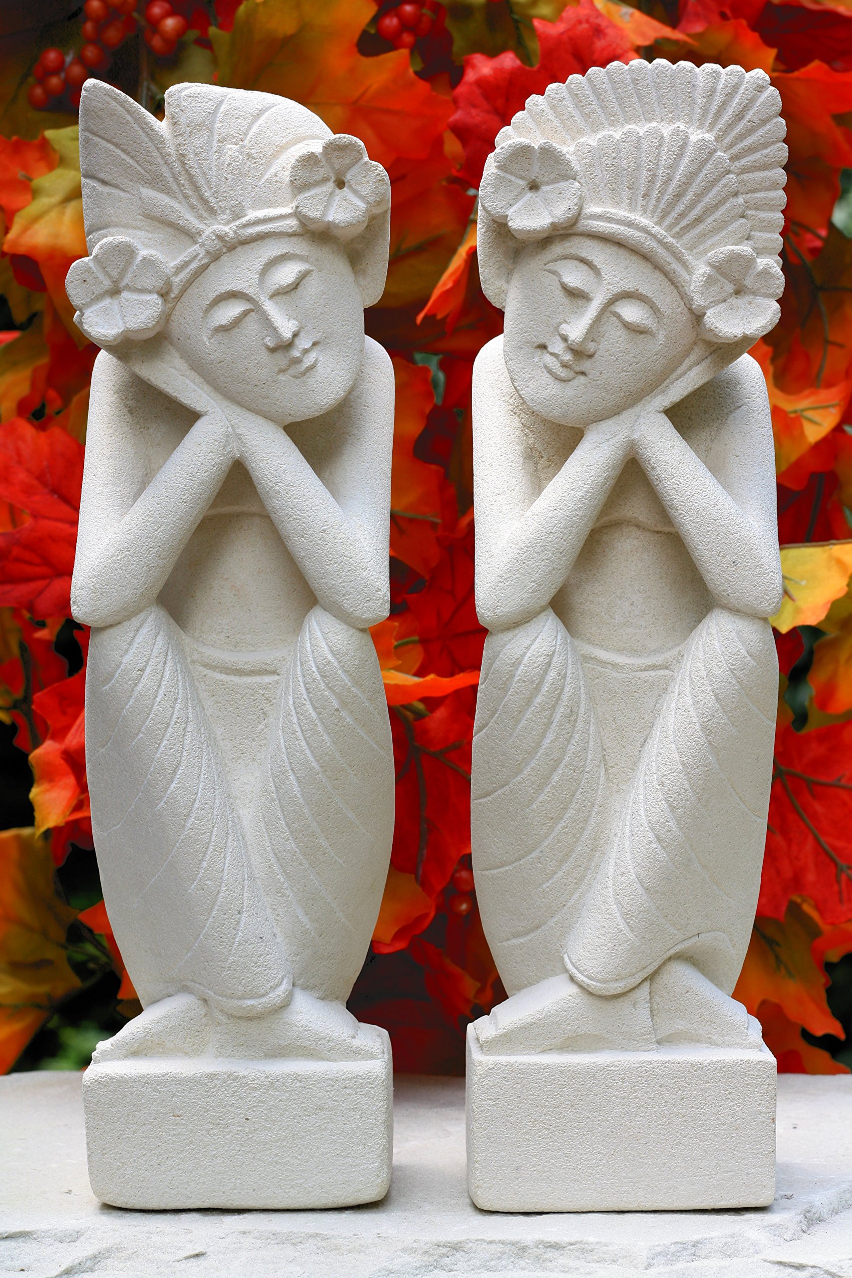 Amazon.com: G6 Collection Hand Carved Limestone Sculpture Set of 2, a ...