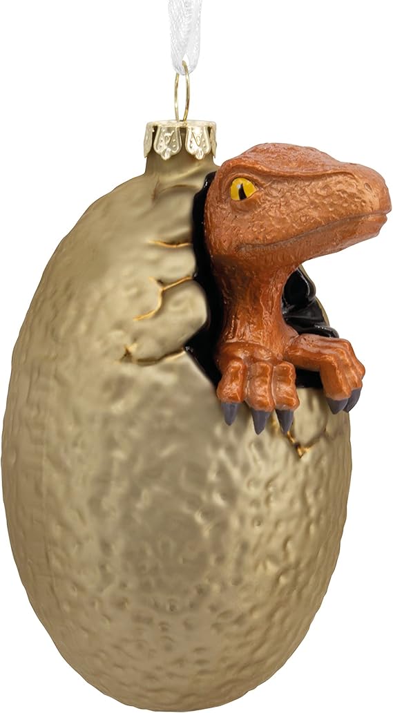 Amazon.com: Hallmark Jurassic Park Raptor Egg Hatching Christmas ...
