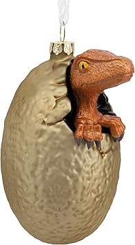 Amazon.com: Hallmark Jurassic Park Raptor Egg Hatching Christmas ...