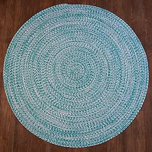 Amazon.com: Razzler Circle Braided Reversible Rug 3X3 Round Area Rug ...