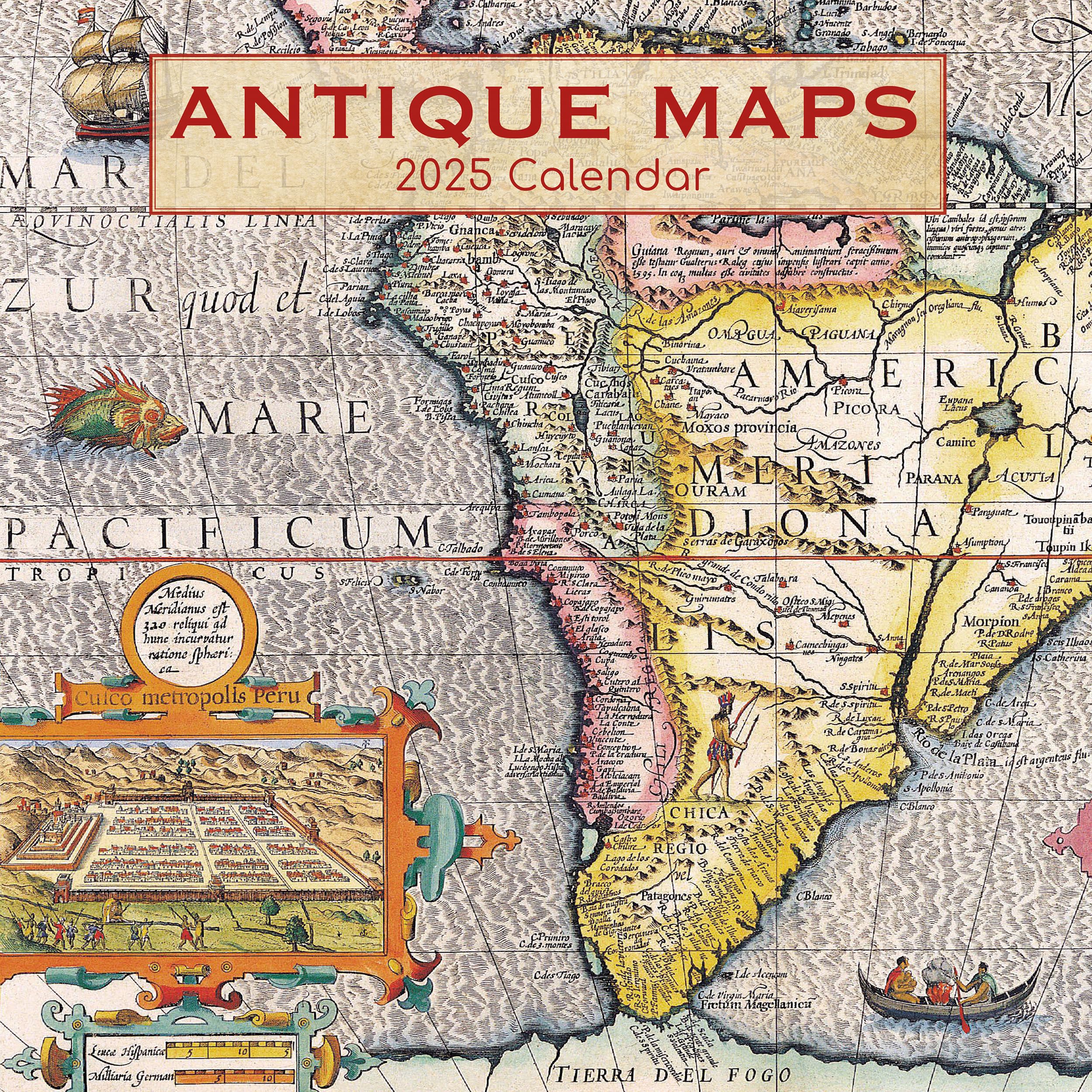 TGSC | Antique Maps 2025 Calendar 16 Month (Sept 2024-Dec 2025) Family ...