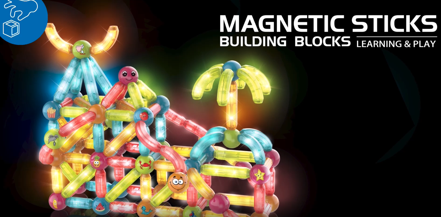 Watch 52 Pieces Lighting Magnetic Sticks on Amazon Live