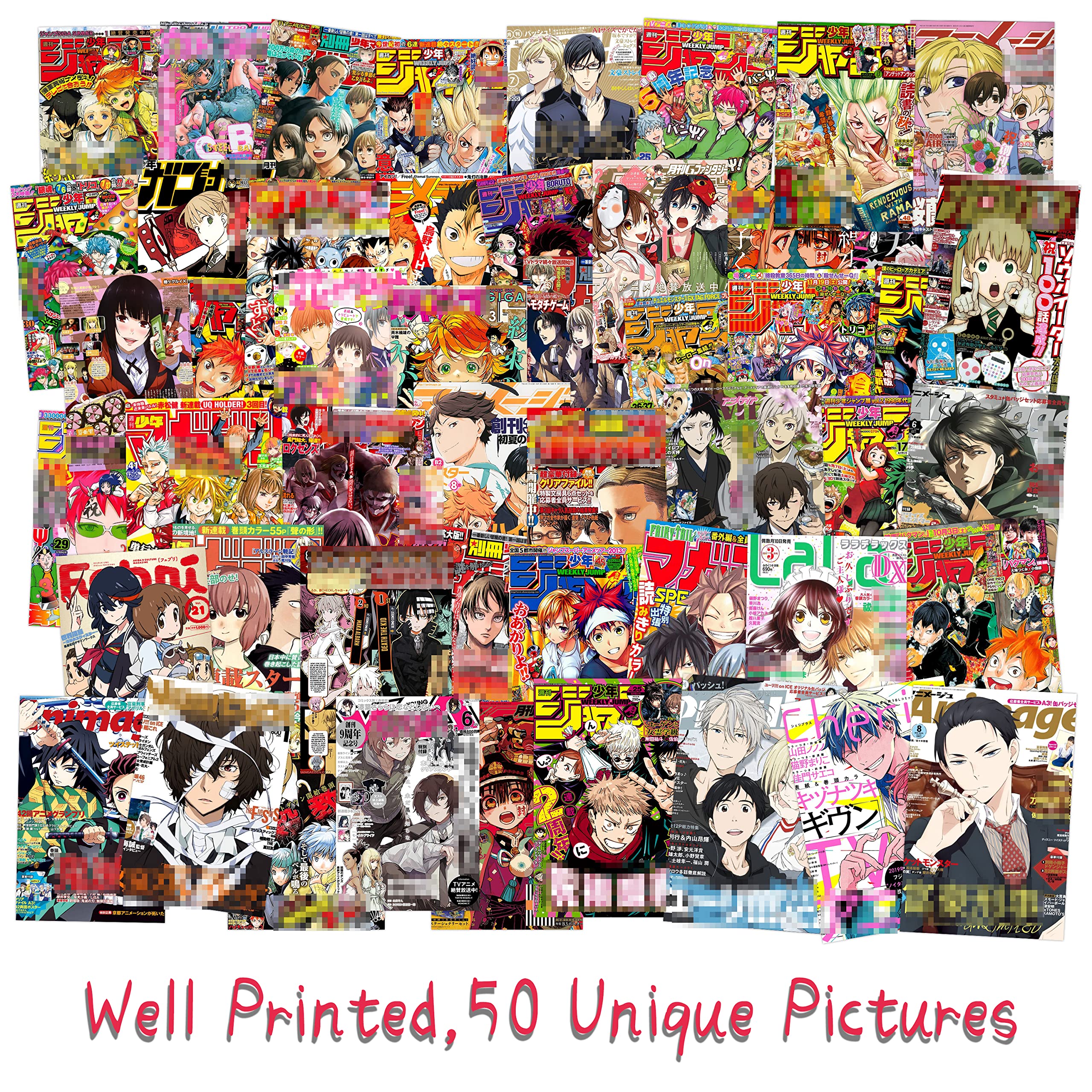 8TEHEVIN 50PCS Anime Magazine Covers Aesthetic Pictures Wall Collage ...