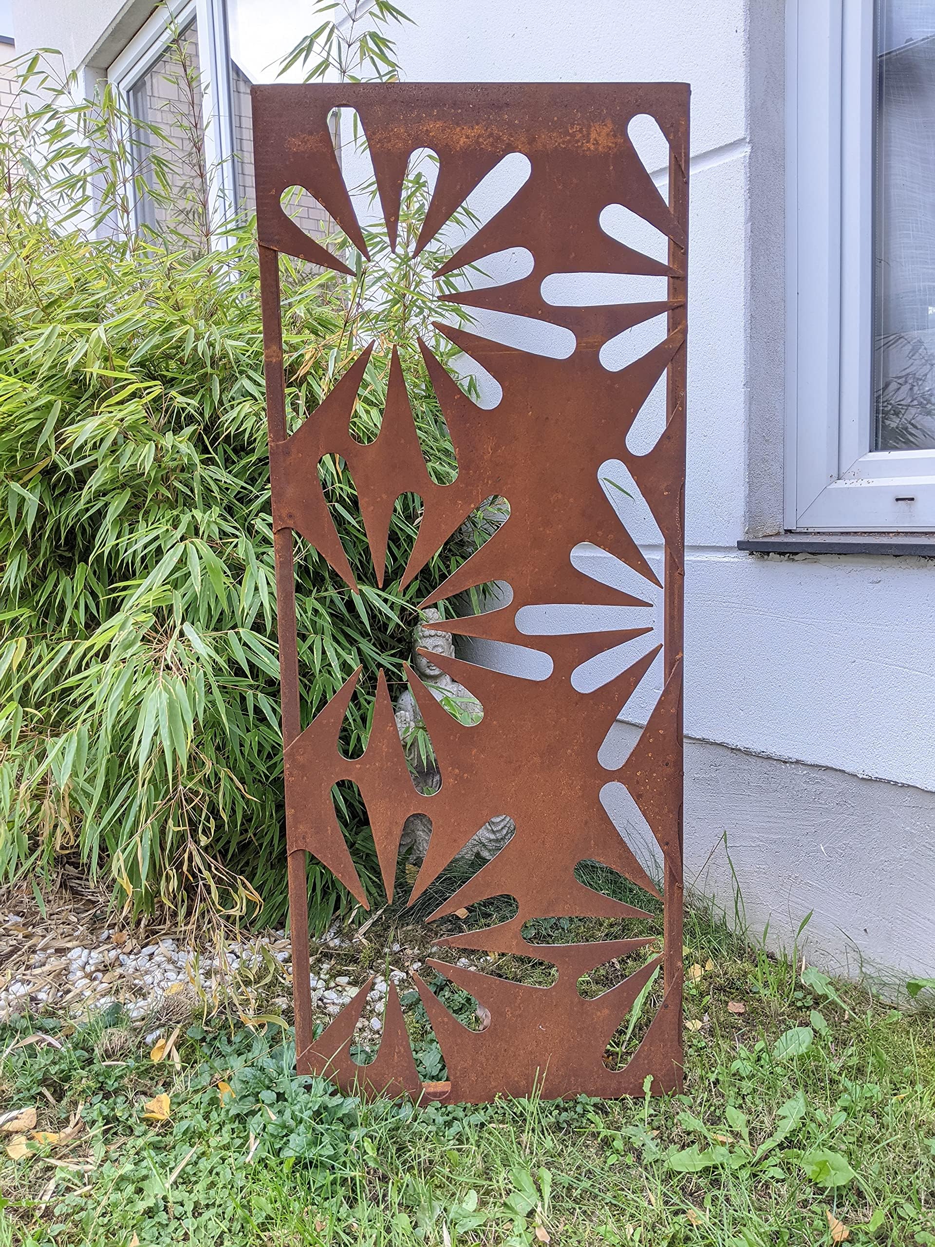 Zen Man Edelrost Garten Sichtschutz aus Metall 1mm Rost Gartenzaun ...