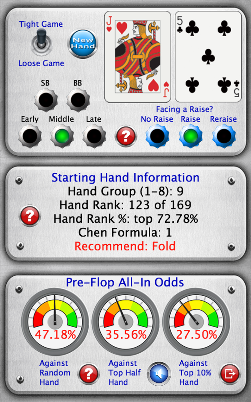 Starting Hand Dashboard - Texas Holdem Poker Hand Analyzer, Trainer and ...