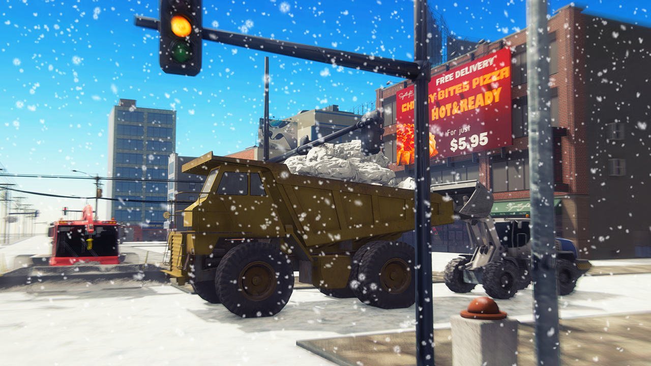 Winter Snow Excavator Town Cleaning & Car Rescue Simulator : Heavy Snow ...