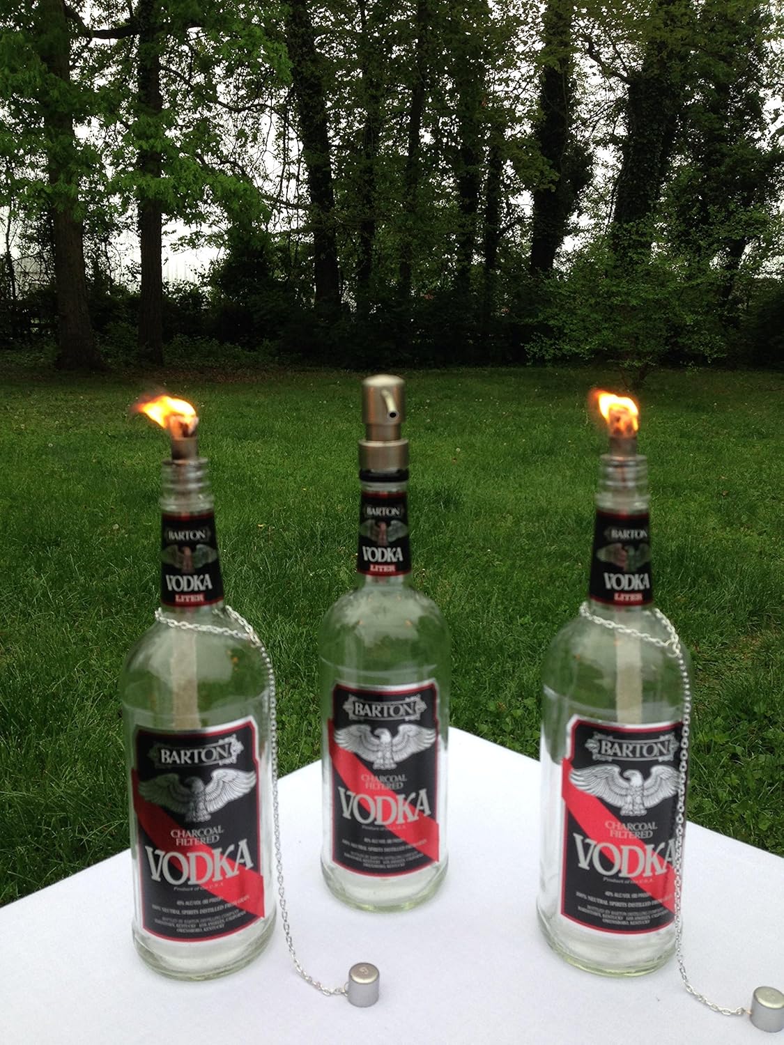 Amazon.com: Tiki Torch - Barton Vodka Bottle - Oil Lamp and Soap Pump ...