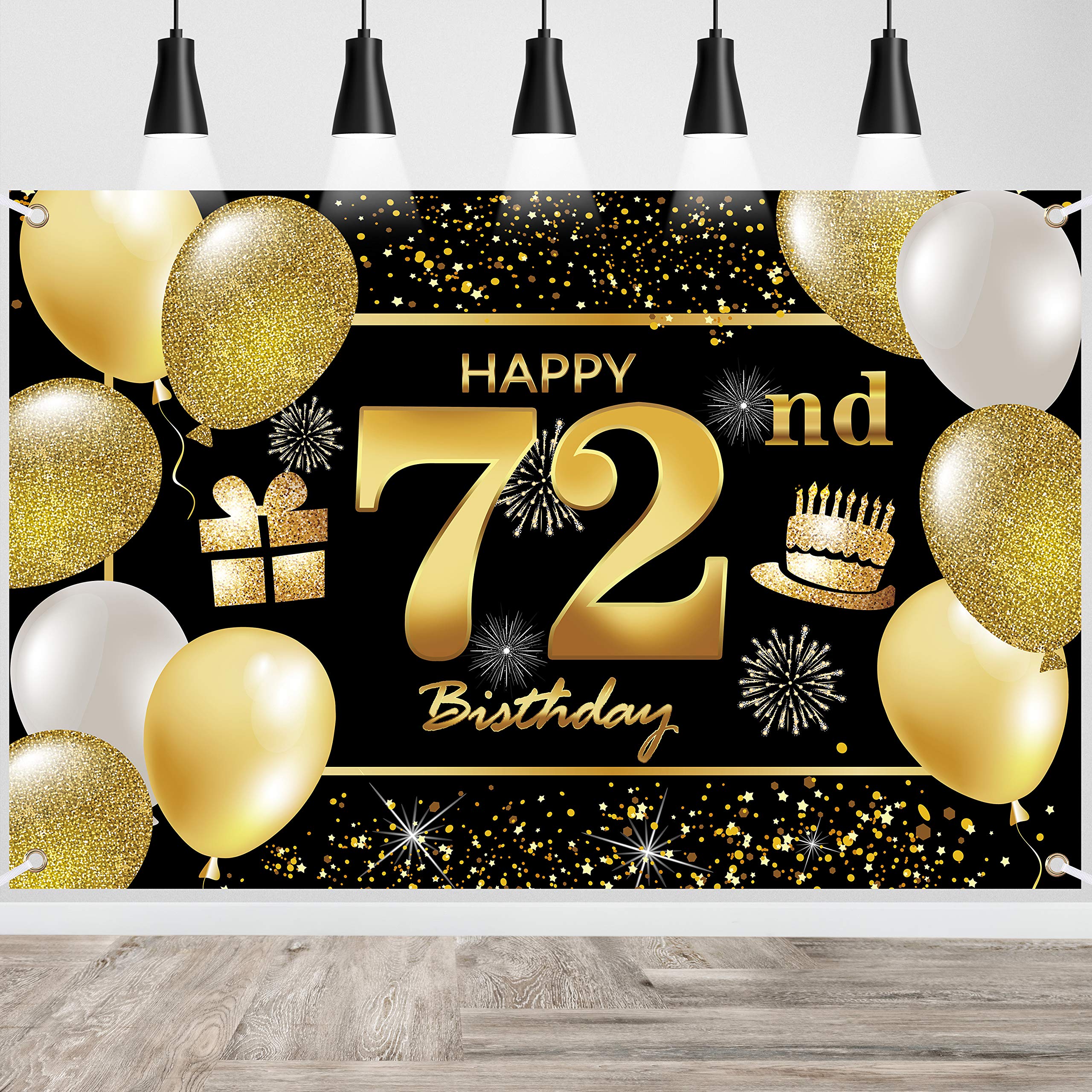 Amazon.com: 72nd Happy Birthday Banner Birthday Decorations for Men Birthday Party Decorations ...