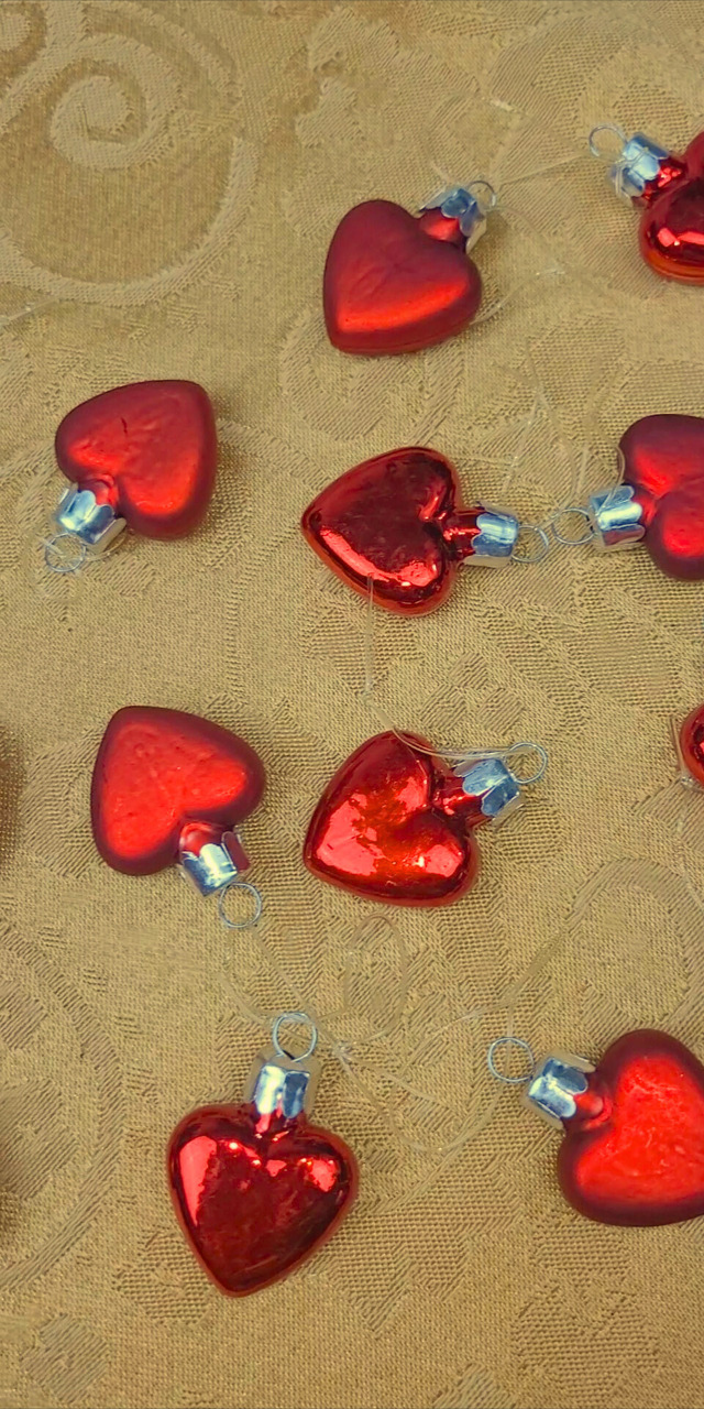 Watch Love These Well Made, Cherry Red Heart Christmas Ornaments! on ...