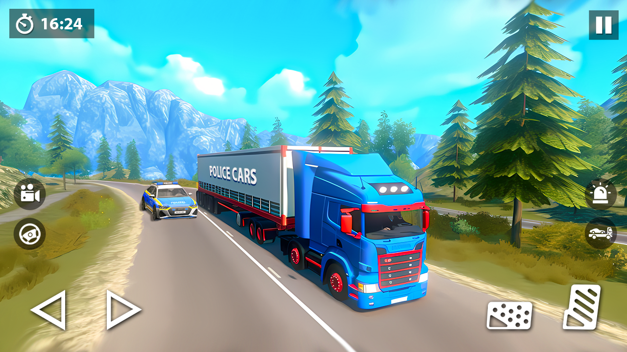 Police Cargo Truck Transporter Game-US Police Car Transporter Game ...