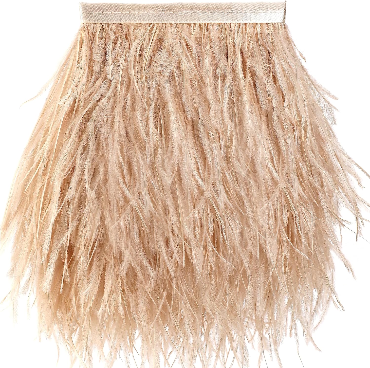 Amazon.com: Soarer Champagne Feathers Fringe Trim - 2Yards 5-7inch ...