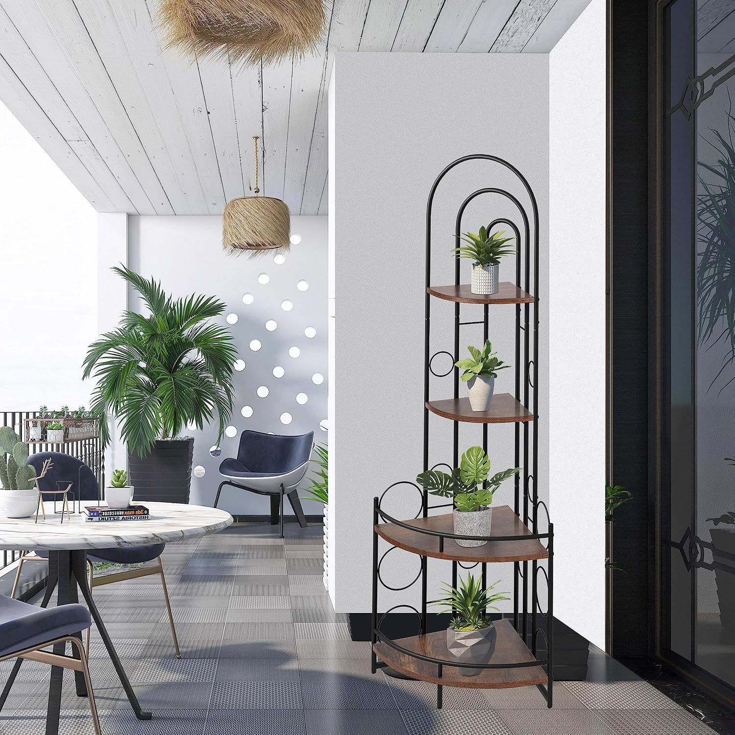 JOIN IRON Fan-Shaped Corner Storage Shelves,4-Tier Australia | Ubuy