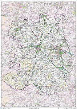 Shropshire County Map-Paper : Amazon.co.uk: Stationery & Office Supplies