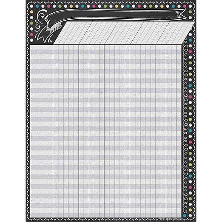 Amazon.com : Teacher Created Resources Black Polka Dots Incentive Chart ...