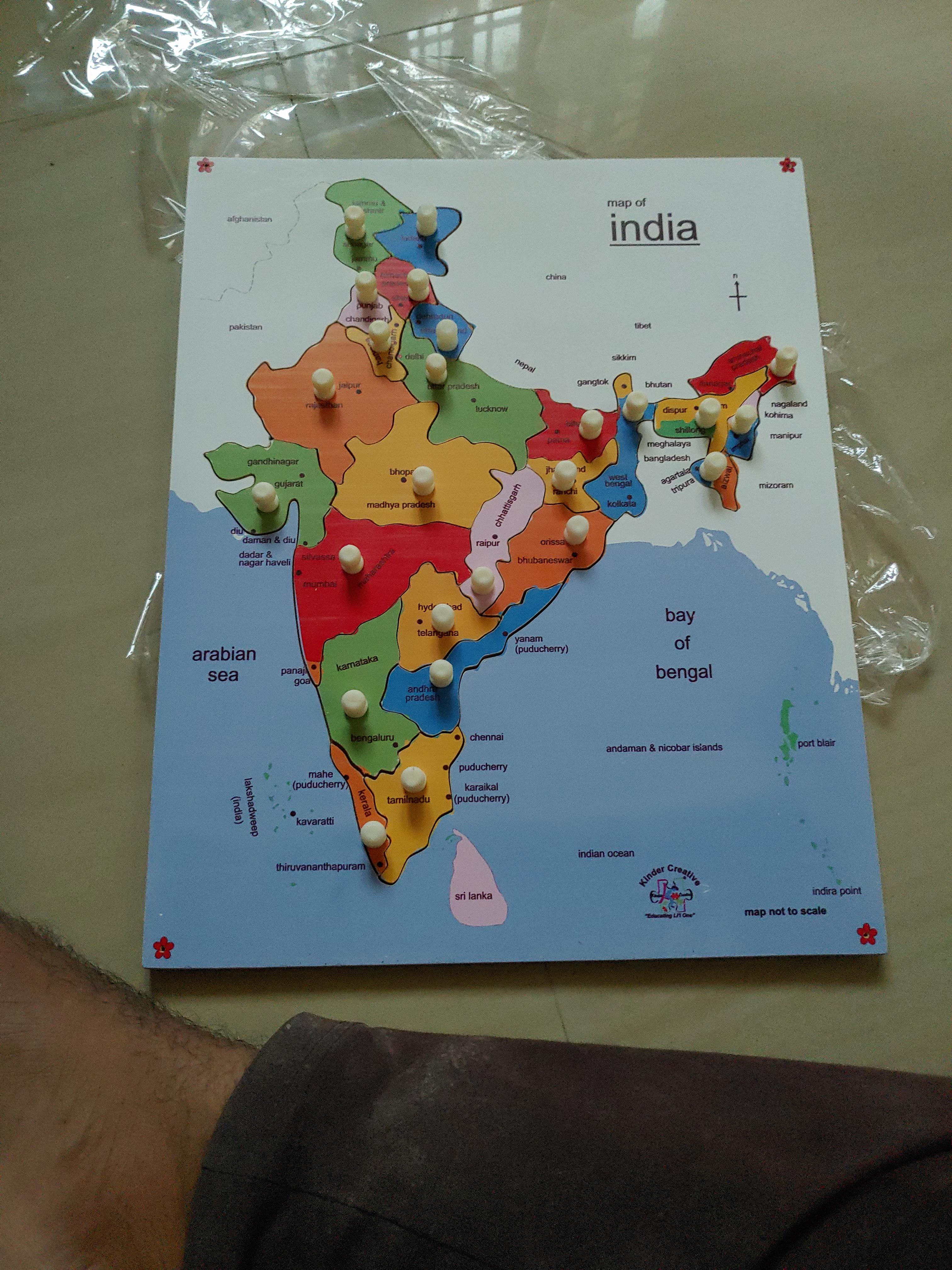 Kinder Creative India Map, Brown : Amazon.in: Office Products