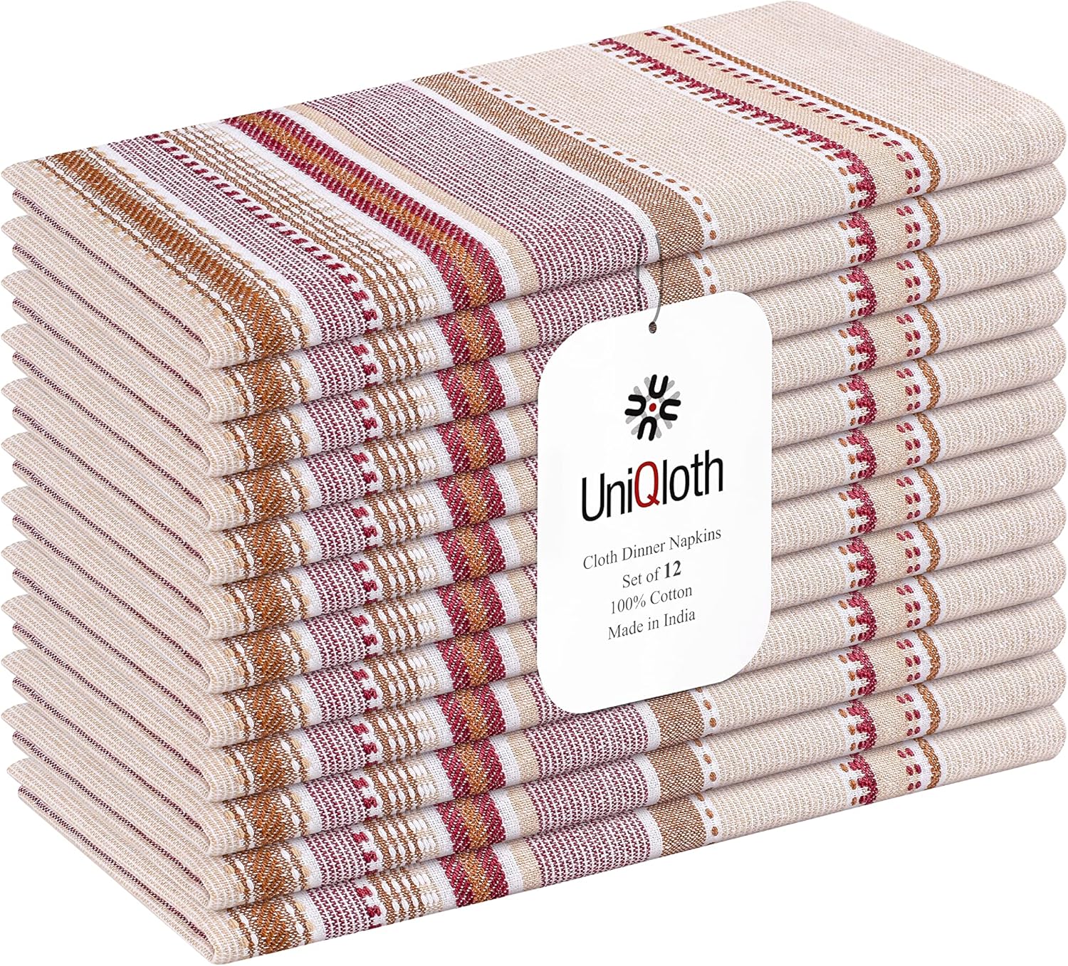 Amazon.com: UniQloth Set of 12 Cloth Dinner Napkins Cotton- Soft ...