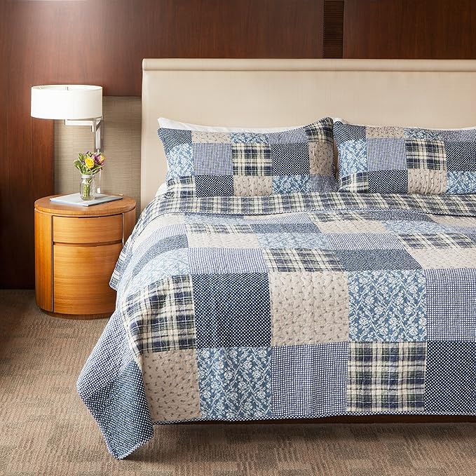 Amazon.com: Blue Symphony 2-Piece Twin Quilt Set - Cotton Twin ...
