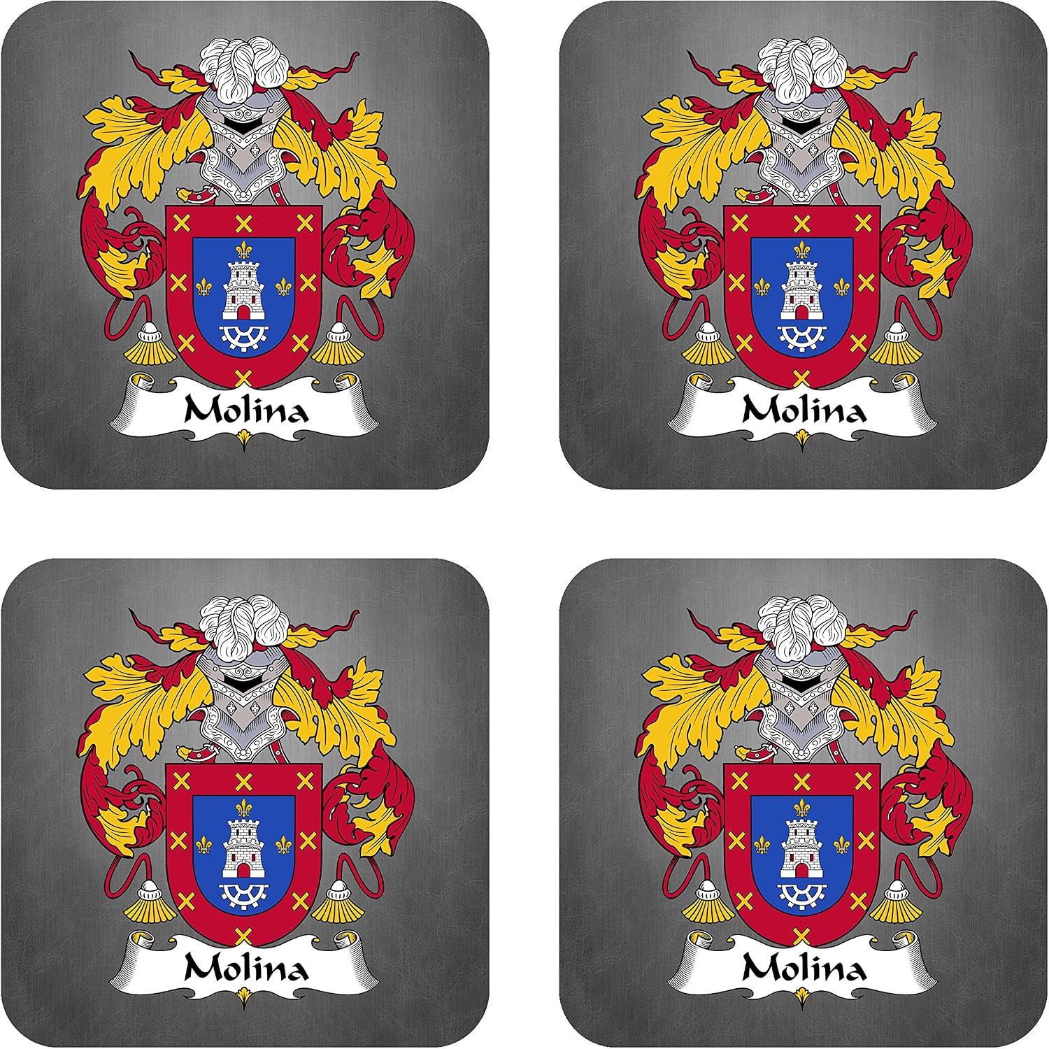 Amazon.com | Molina Coat of Arms/Family Crest Coaster Set, by Carpe ...