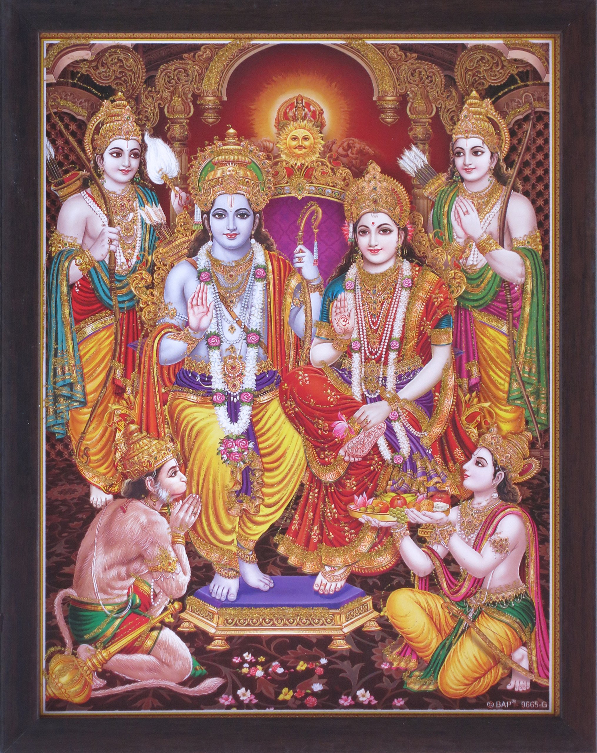 Buy Hanuman Holy Ram Darbar, Lord Sita and Ram Sitting in Palace and ...