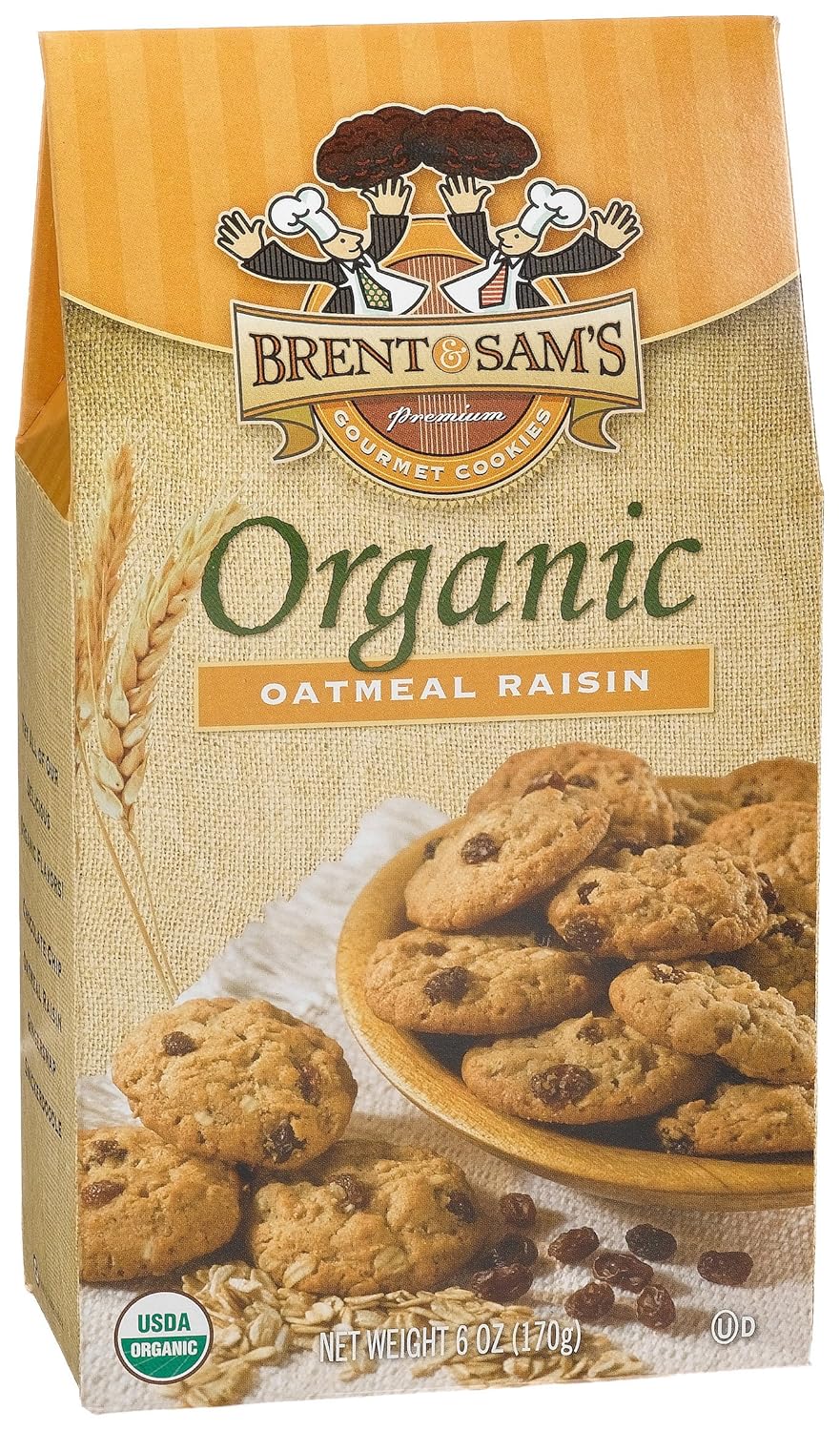 Amazon.com: Brent & Sams Organic Oatmeal Raisin Cookies, 6-Ounce Boxes ...