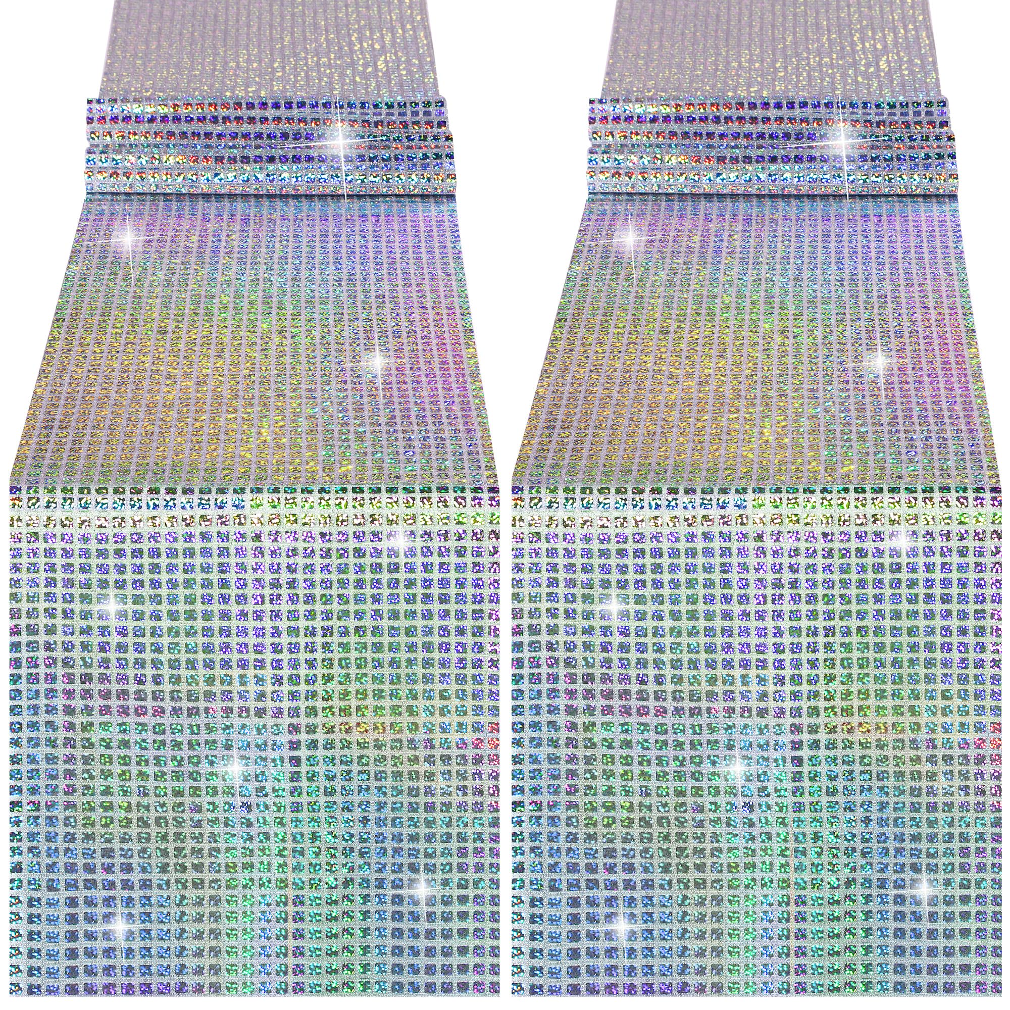Amazon.com: durony 2 Pack Disco Party Table Runner Mirror Silver Laser ...