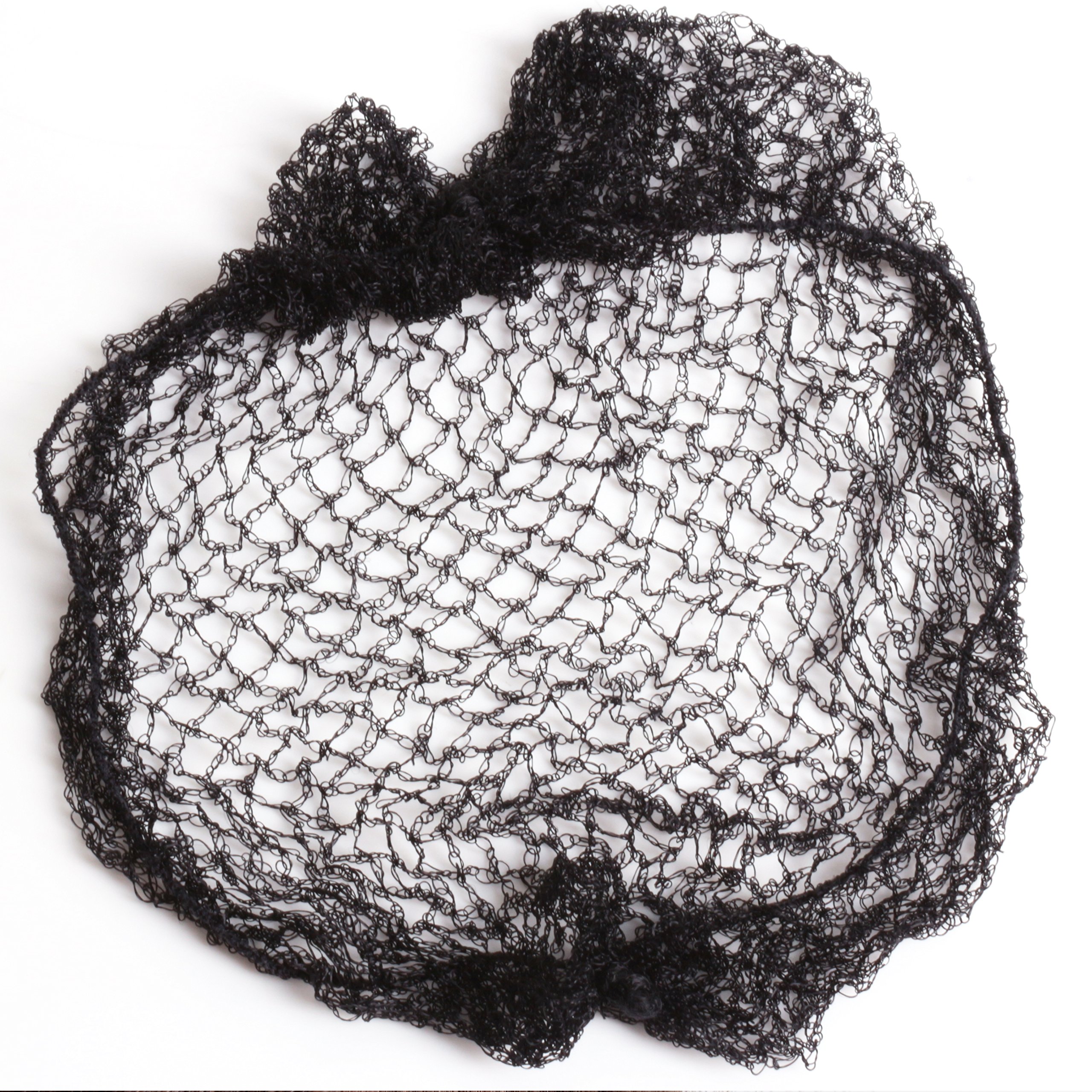 Heavy Duty Black Slumber Hair Net - Dark Elasticated Mesh Styling Sleep ...
