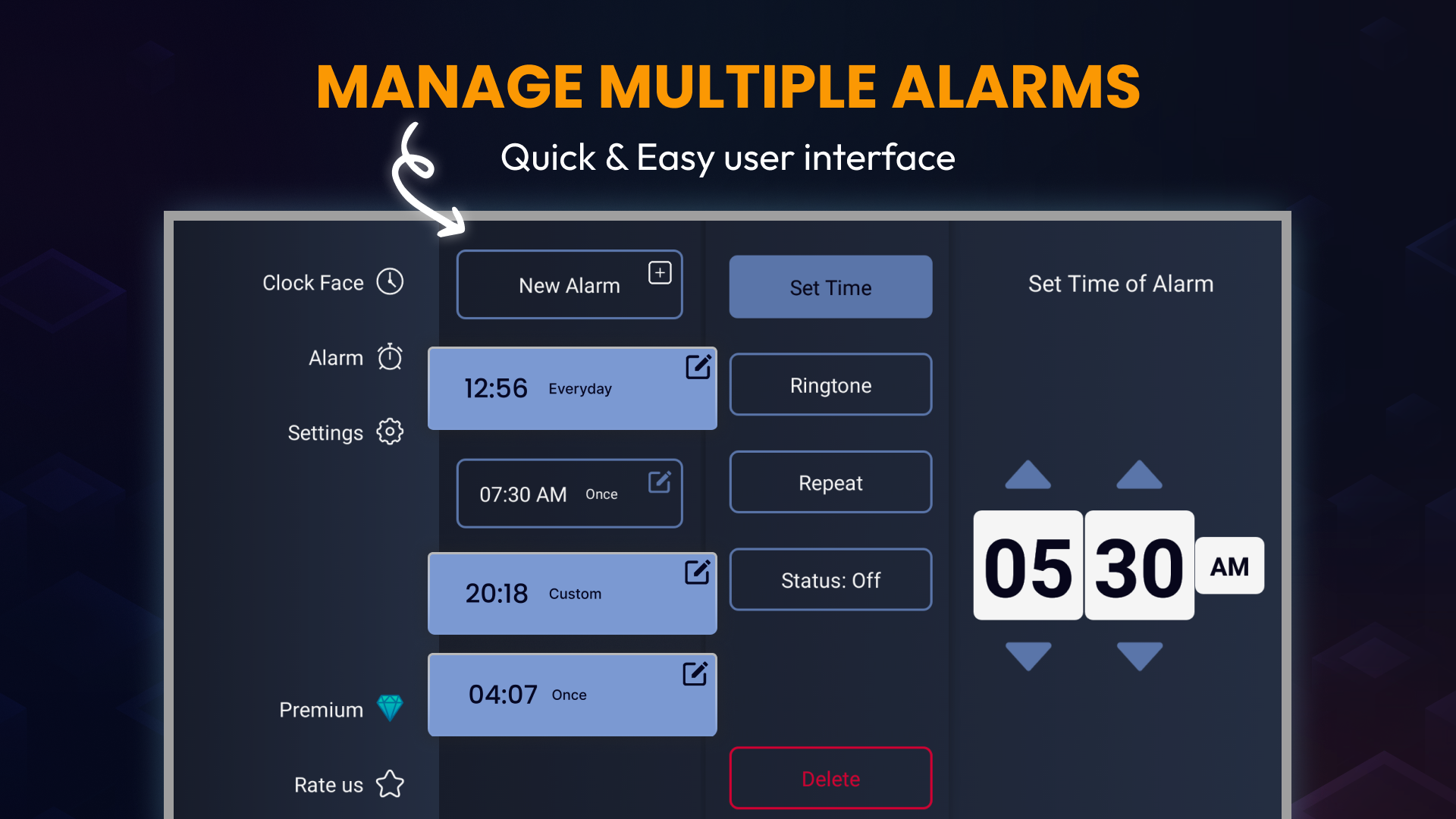 Alarm Clock with Beautiful Clock Face Screensaver - Peaceful Wallpaper ...