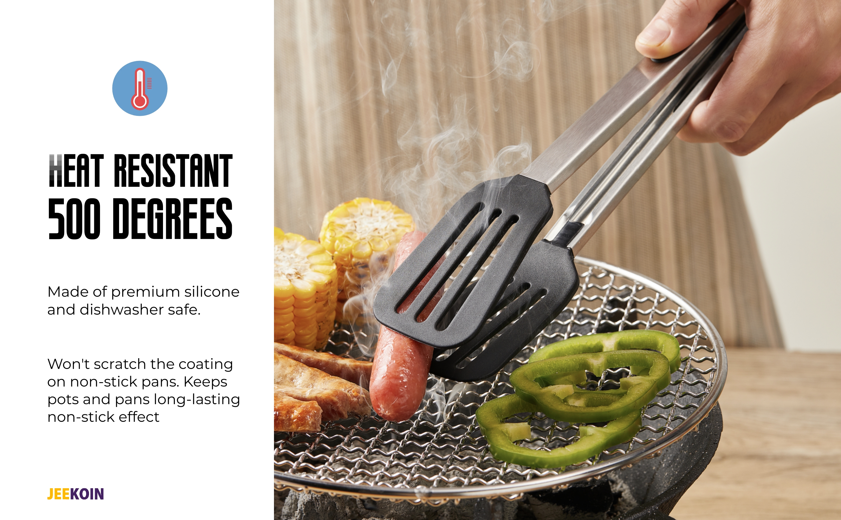 Watch Wide grip silicone cooking tongs with drip pad, easy to use on ...