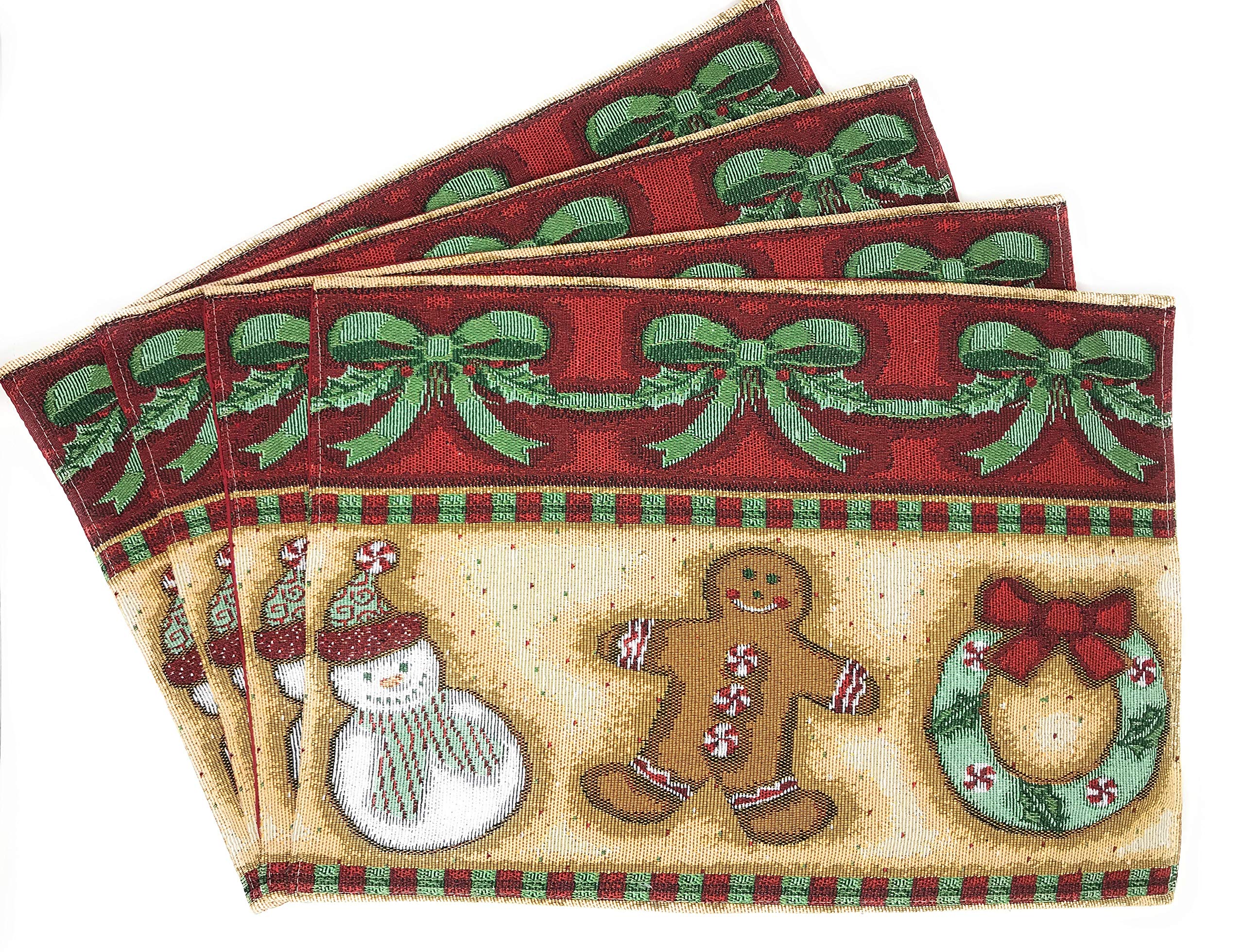 Amazon.com: DaDa Bedding Gingerbread Snowman Sweets Placemats - Set of ...
