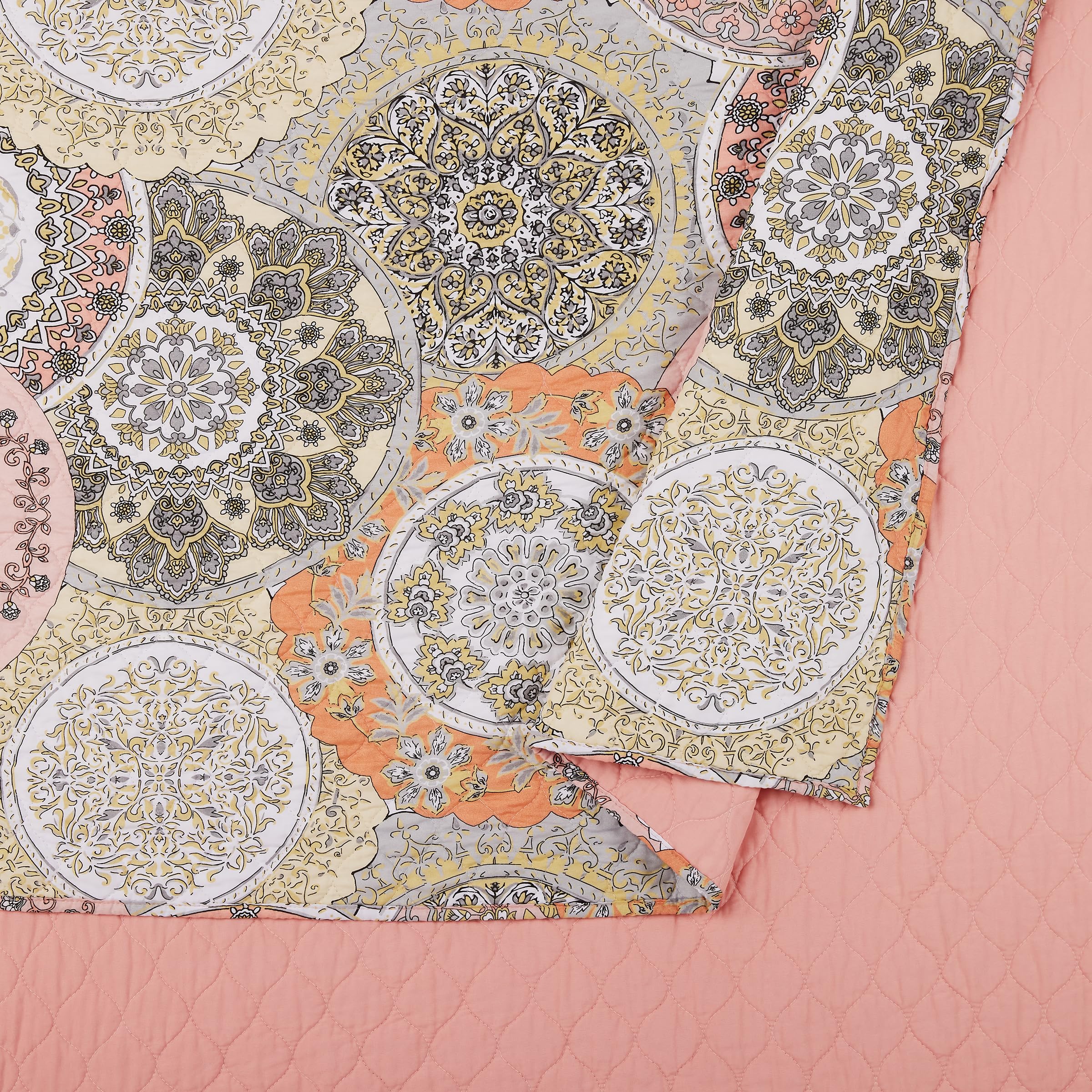 Jessica Simpson Minari Medallion 3-Piece Quilt Set, Lightweight ...
