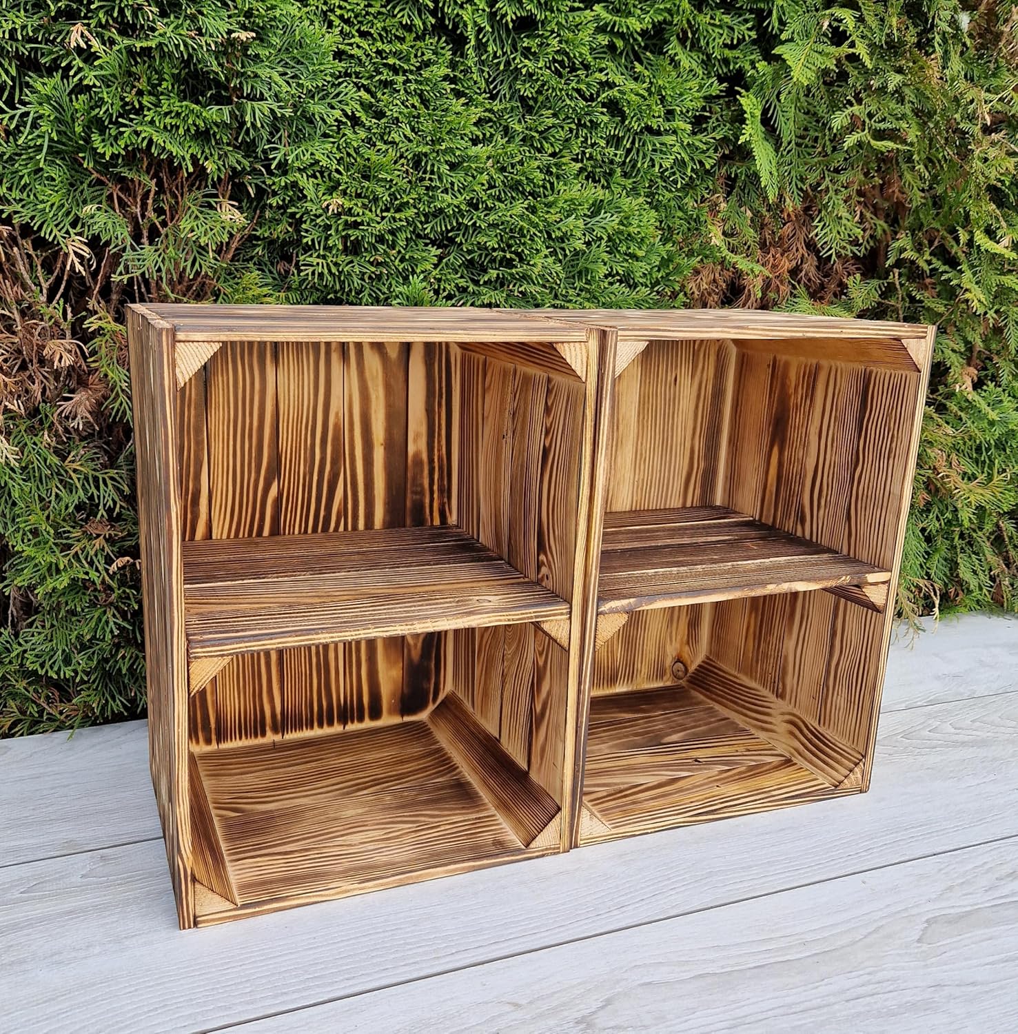 PYXIDAS Long, Short Wooden Crates – Fruit Bowl Set, Size 40 x 29 x 25 ...
