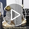 Amazon.com: Banllis Space Theme Bookends for Shelves, Astronaut Moon ...