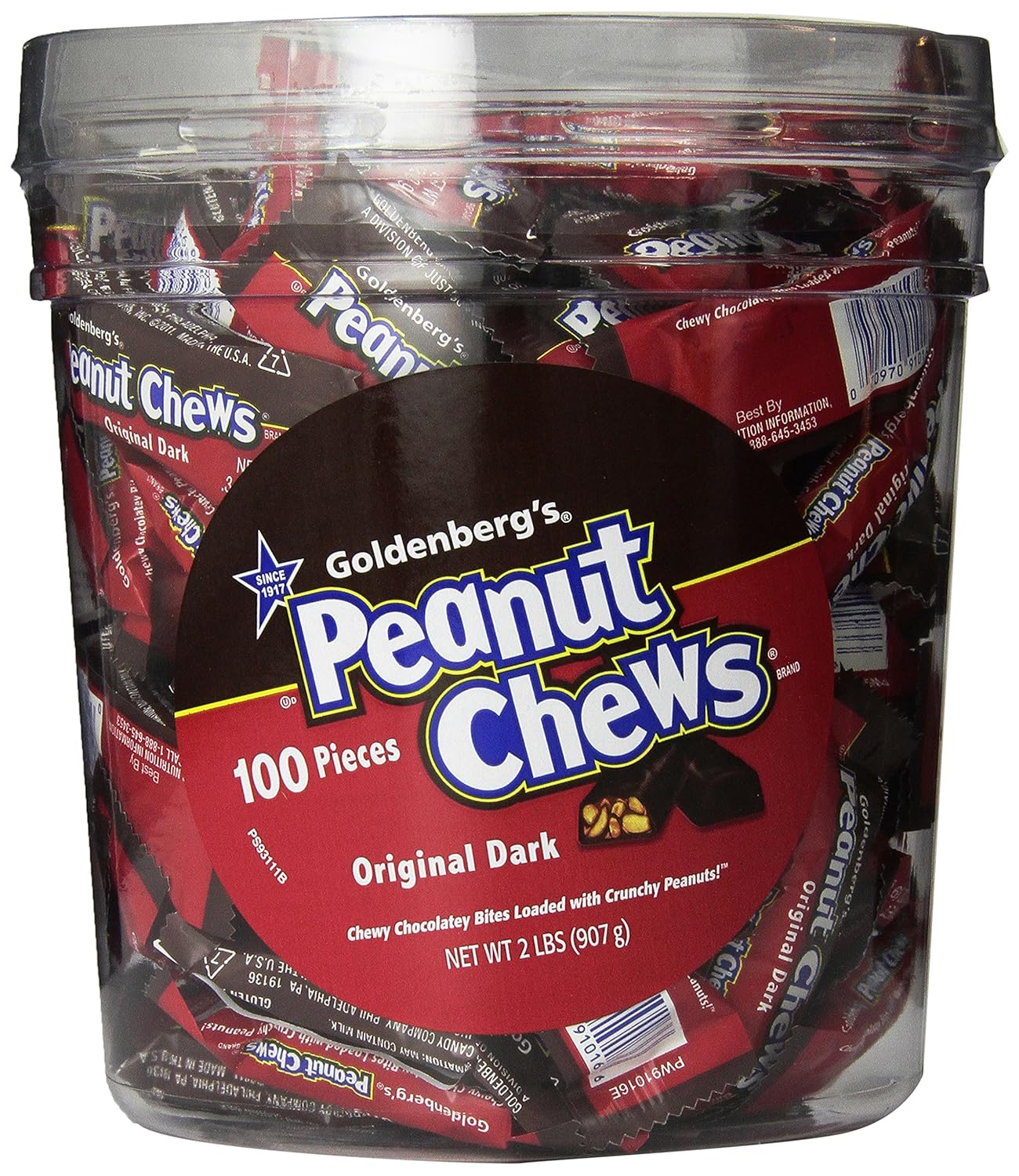 Amazon.com: Peanut Chews Original Dark Candy, 2-Pound Tubs (Pack of 2 ...