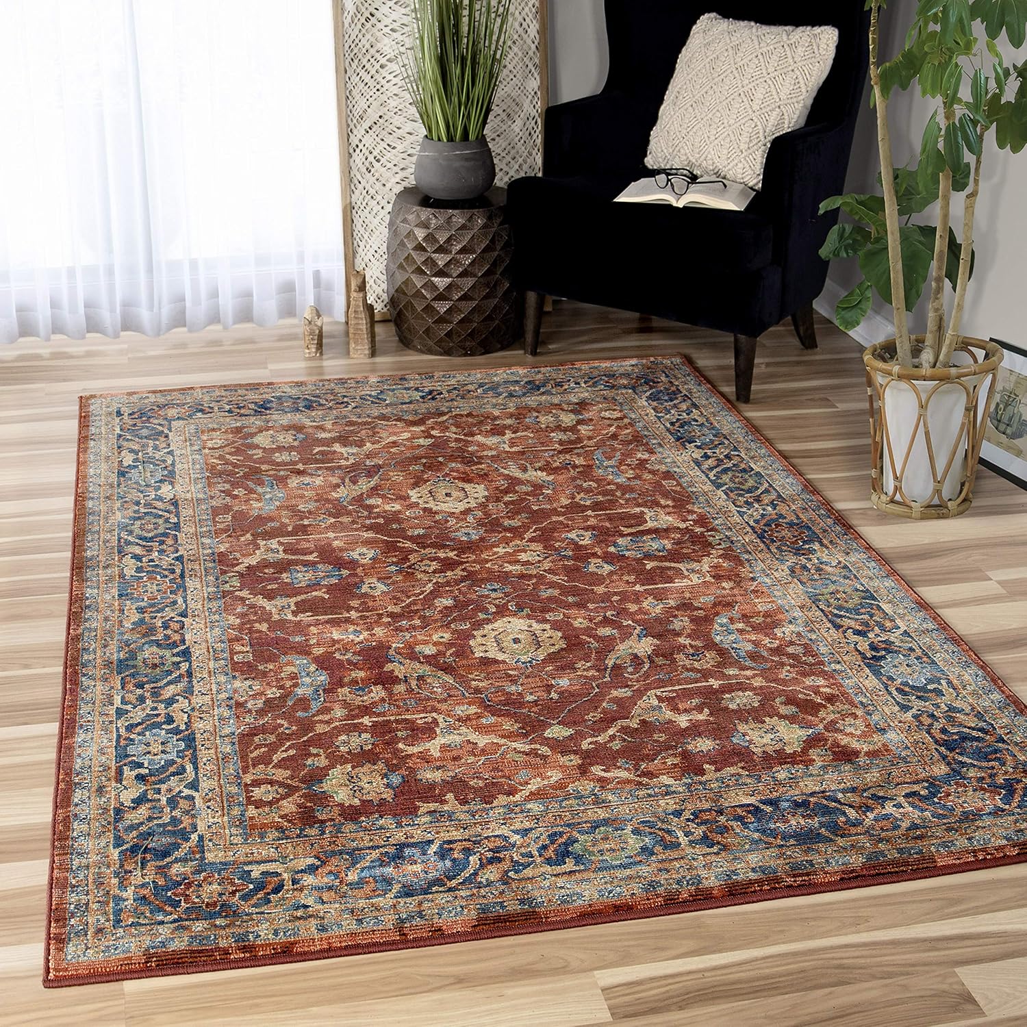 Amazon.com: Orian Rugs Bohemian Ankara Area Rug, 5'3" x 7'6", Red