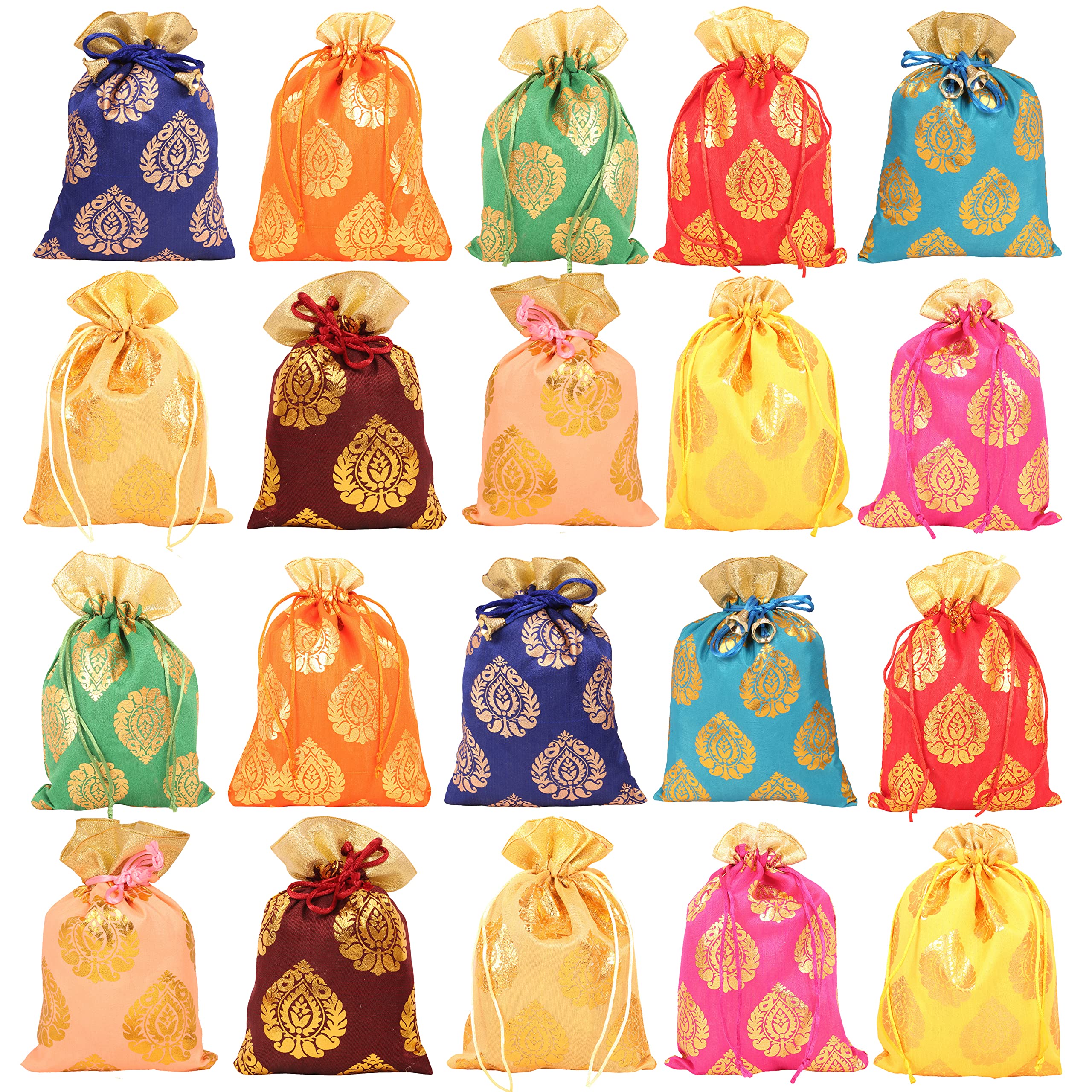 Amazon.com: Touchstone Drawstring Bags Traditional Indian Handcrafted ...