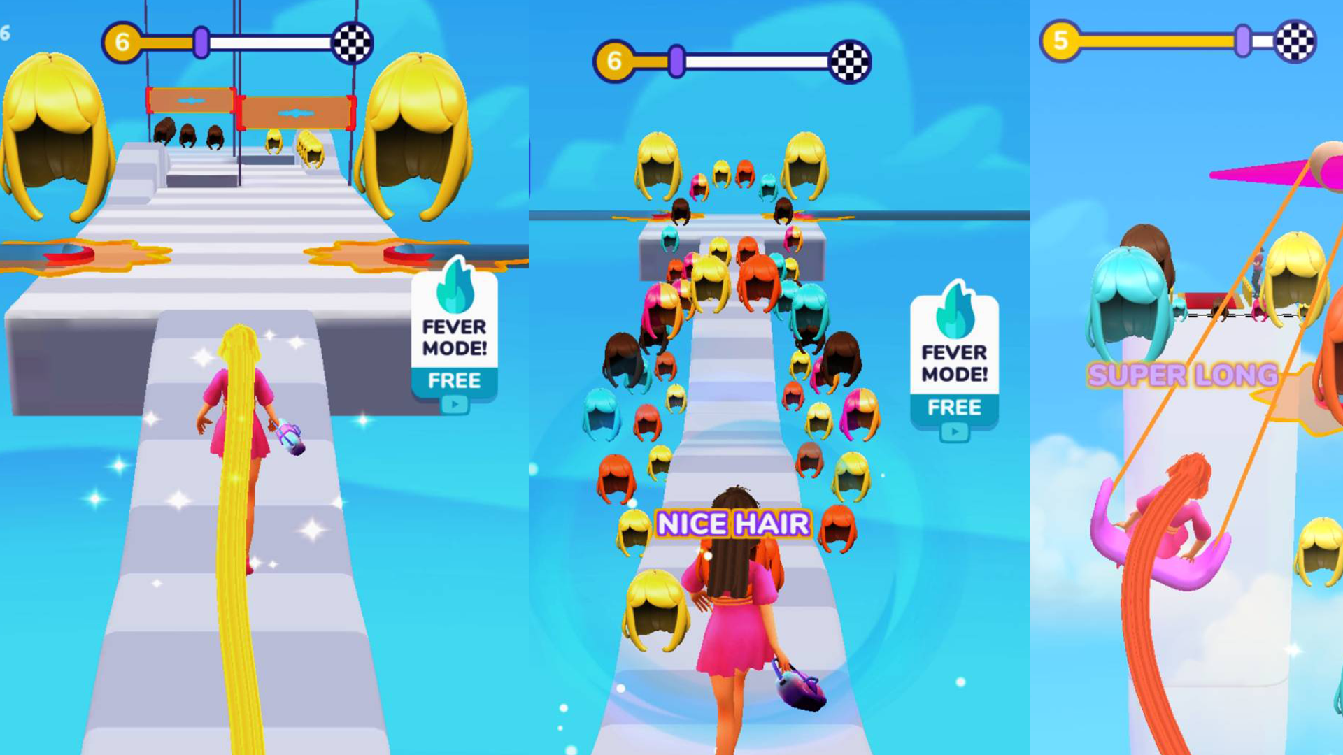 Long Hair-Fashion Model Girl Runner-Hair Rush Challenge & Hair Cut Run ...