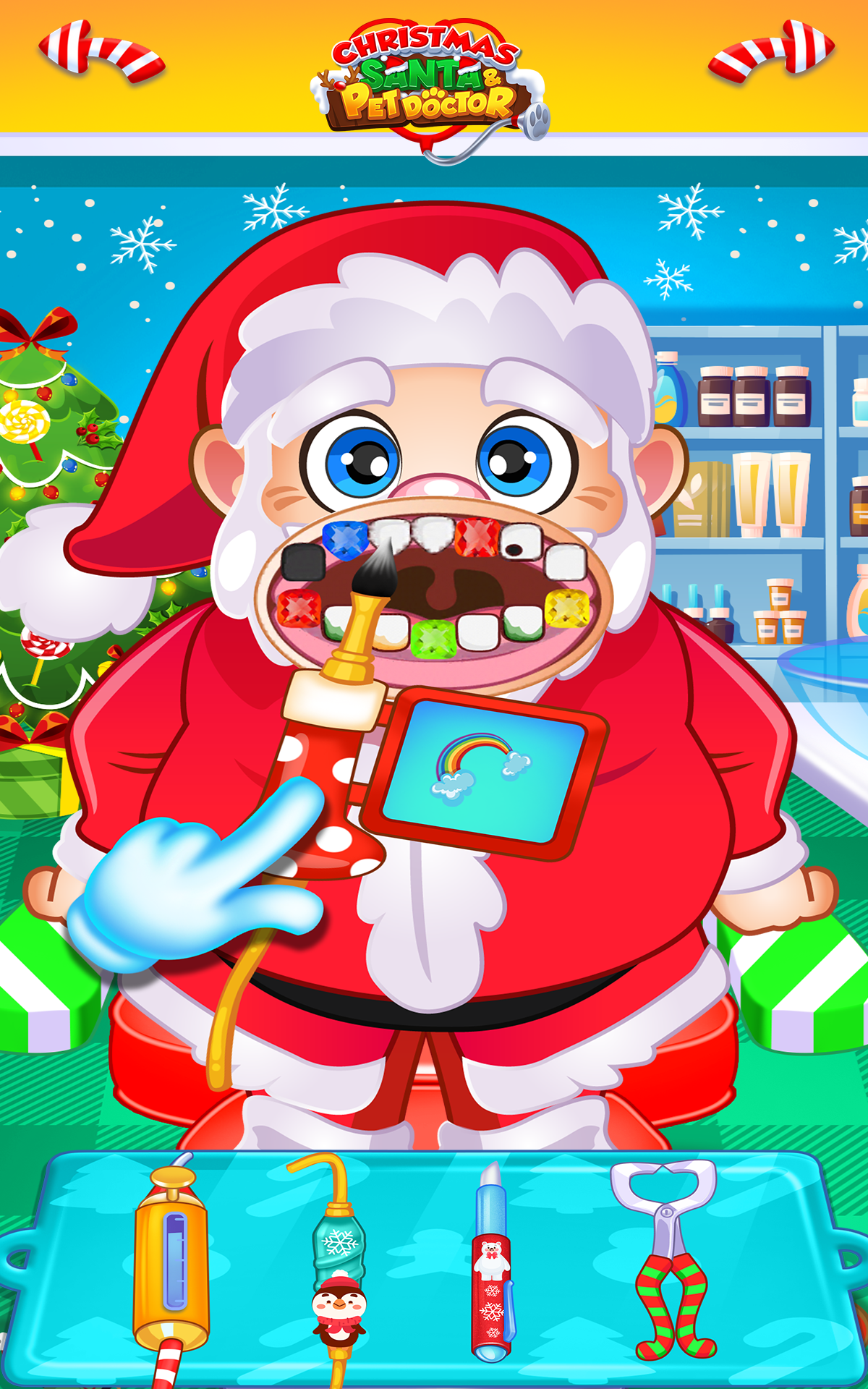 Christmas Dentist Doctor Santa and Pets - Hospital Vet Care Xmas Game ...